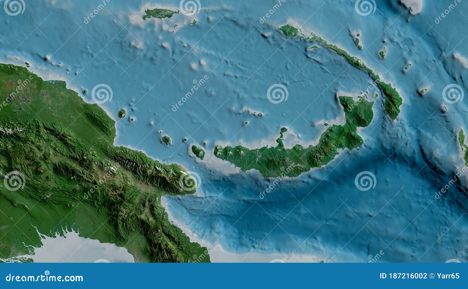 South Bismarck Tectonic Plate - Raster. Satellite Stock Illustration ...