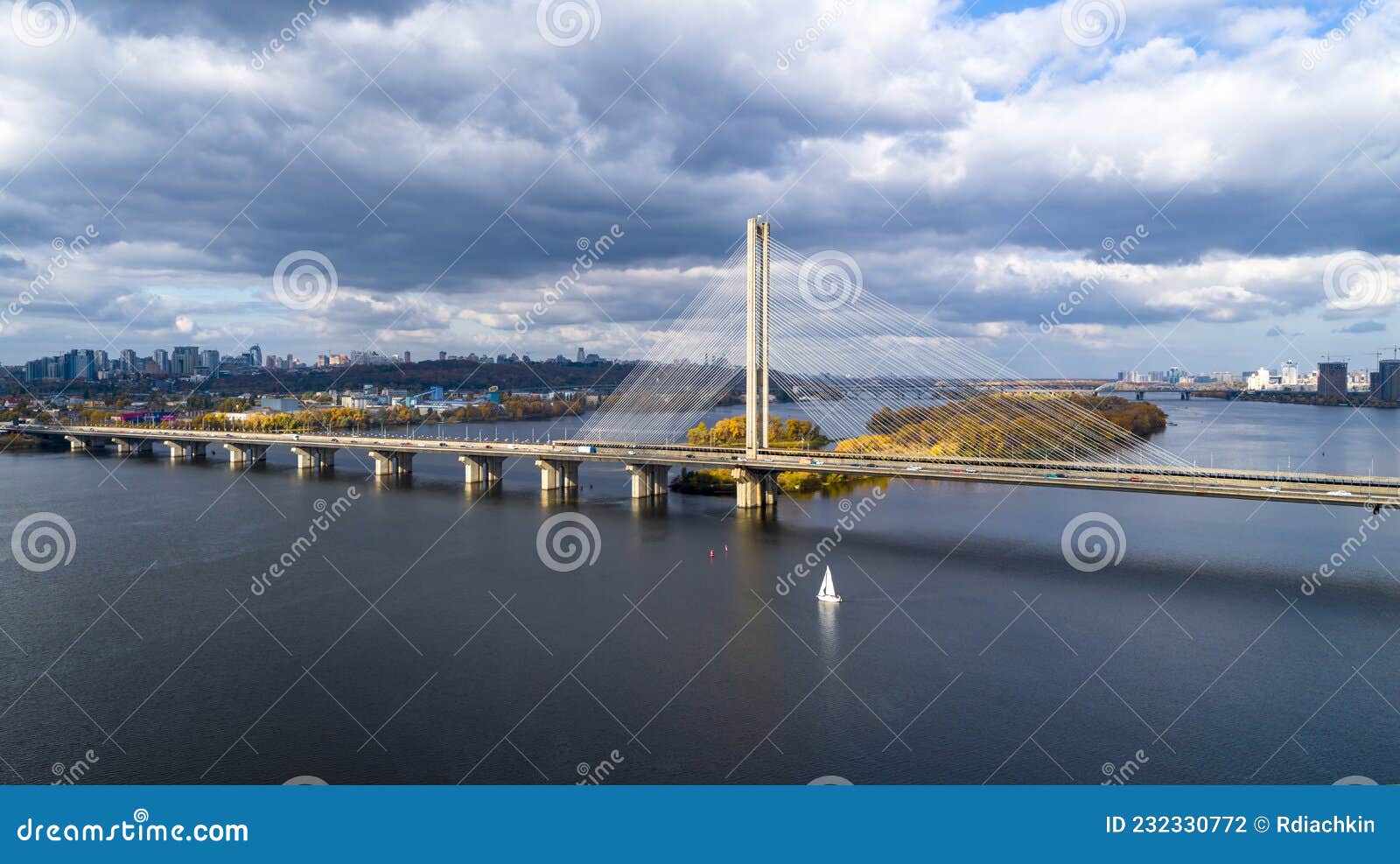 The South Bridge Over the Dnipro River Aerial View Editorial ...
