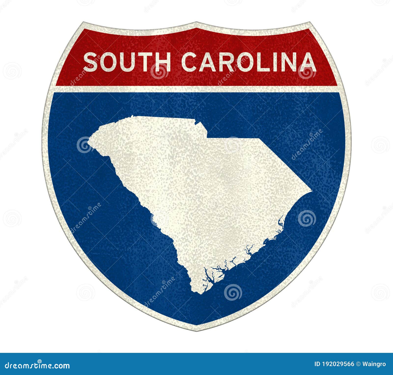 South Carolina Interstate Road Sign Map Stock Illustration ...