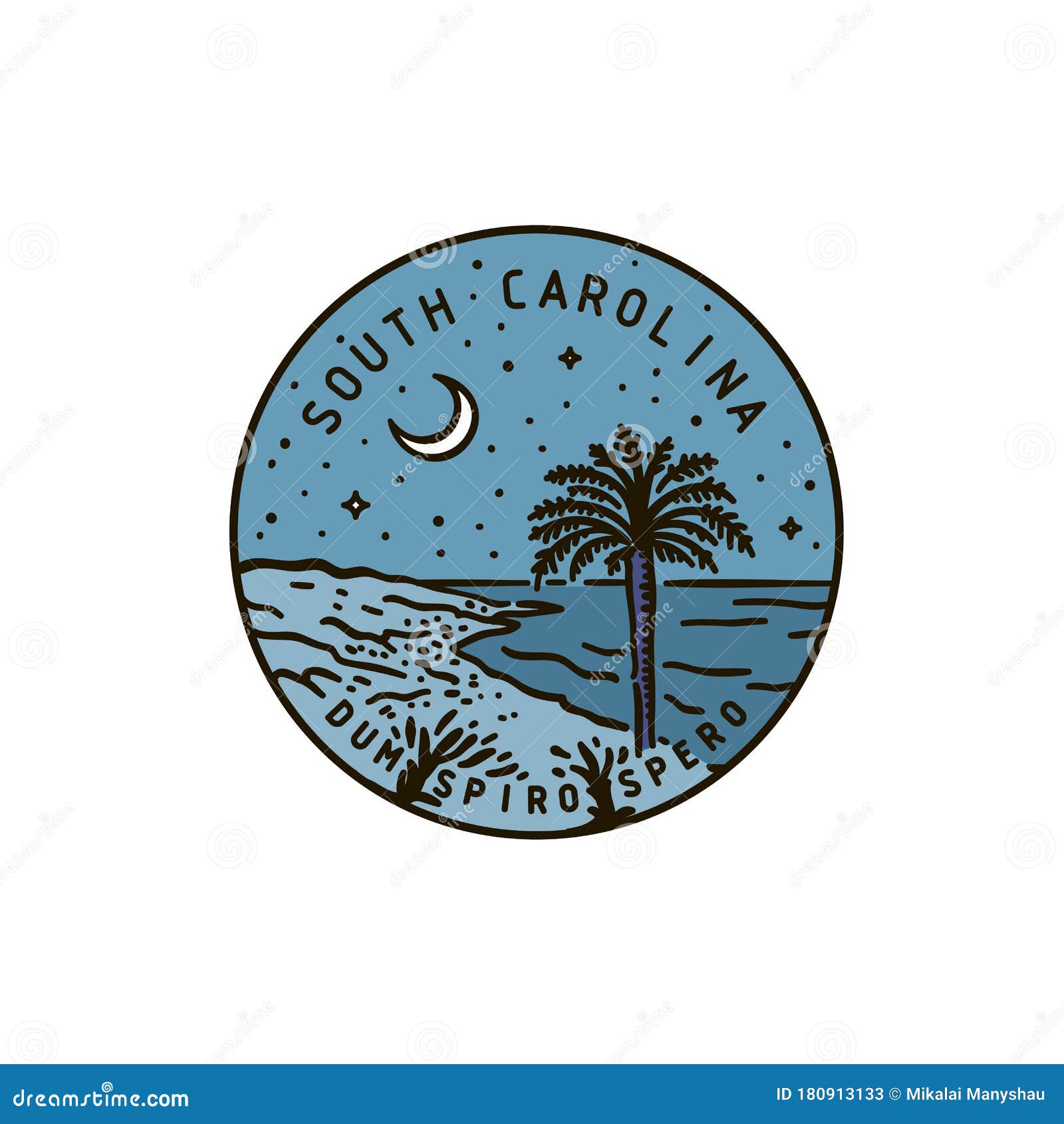 South Carolina. Palm stock vector. Illustration of retro - 180913133
