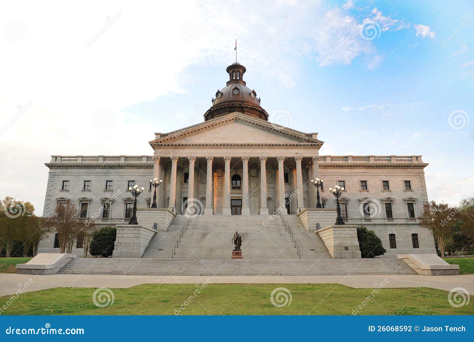 South Carolina State Capital Building Stock Photo - Image of flags ...