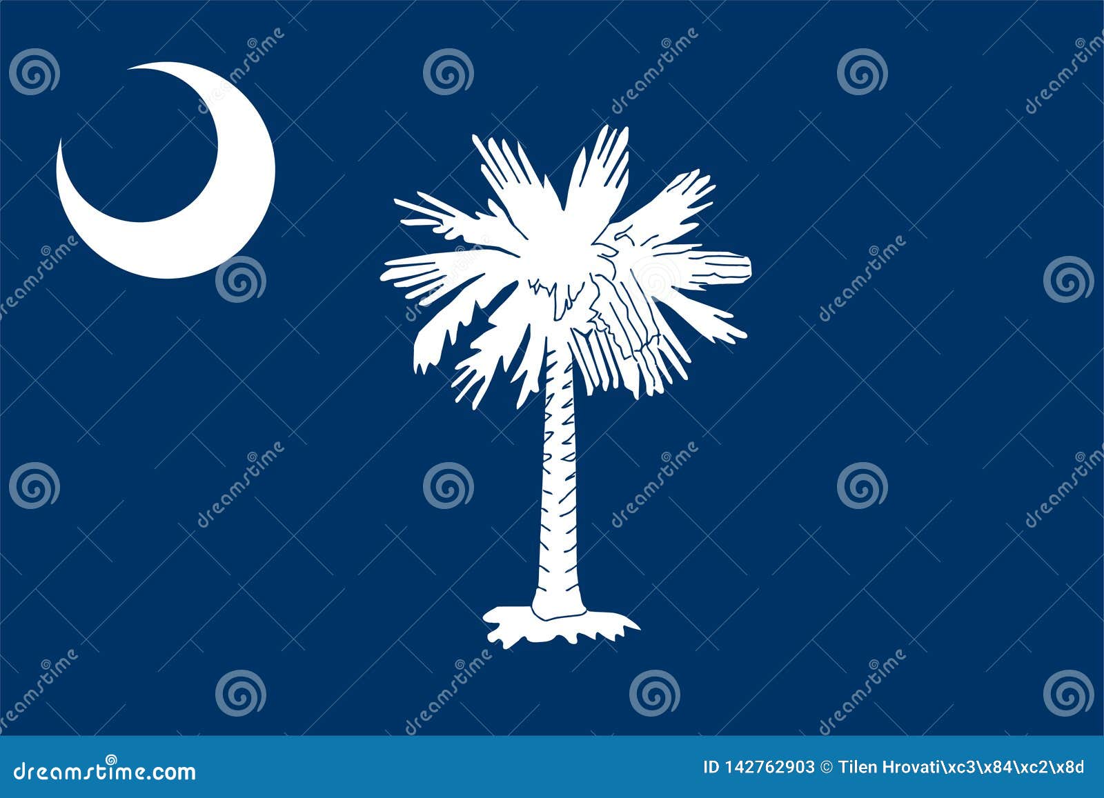 South Carolina State Flag Vector Stock Vector - Illustration of sign ...