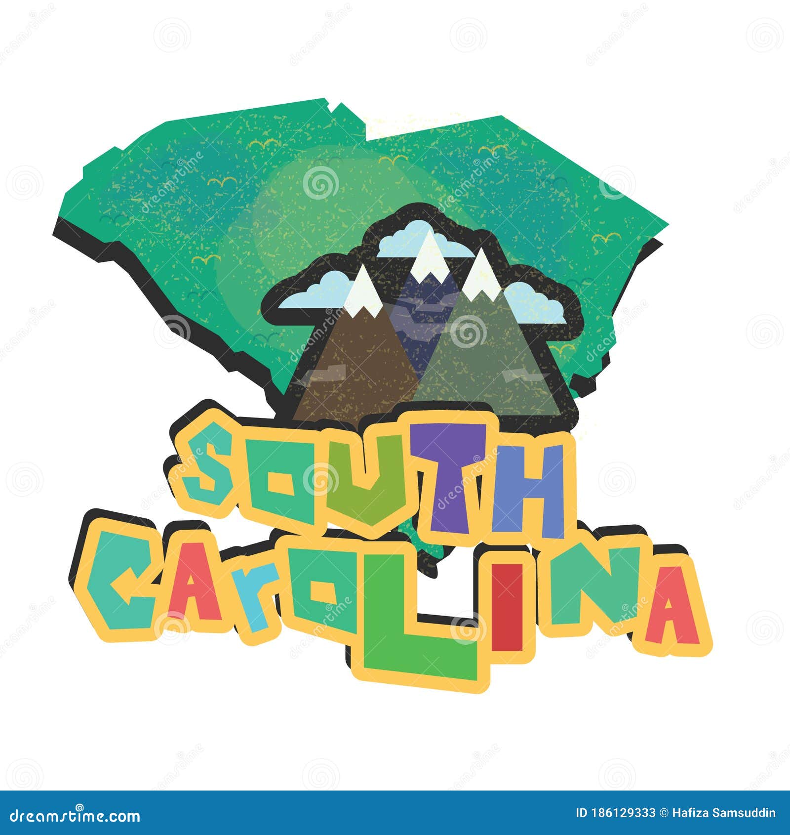 South Carolina State Map. Vector Illustration Decorative Design Stock ...