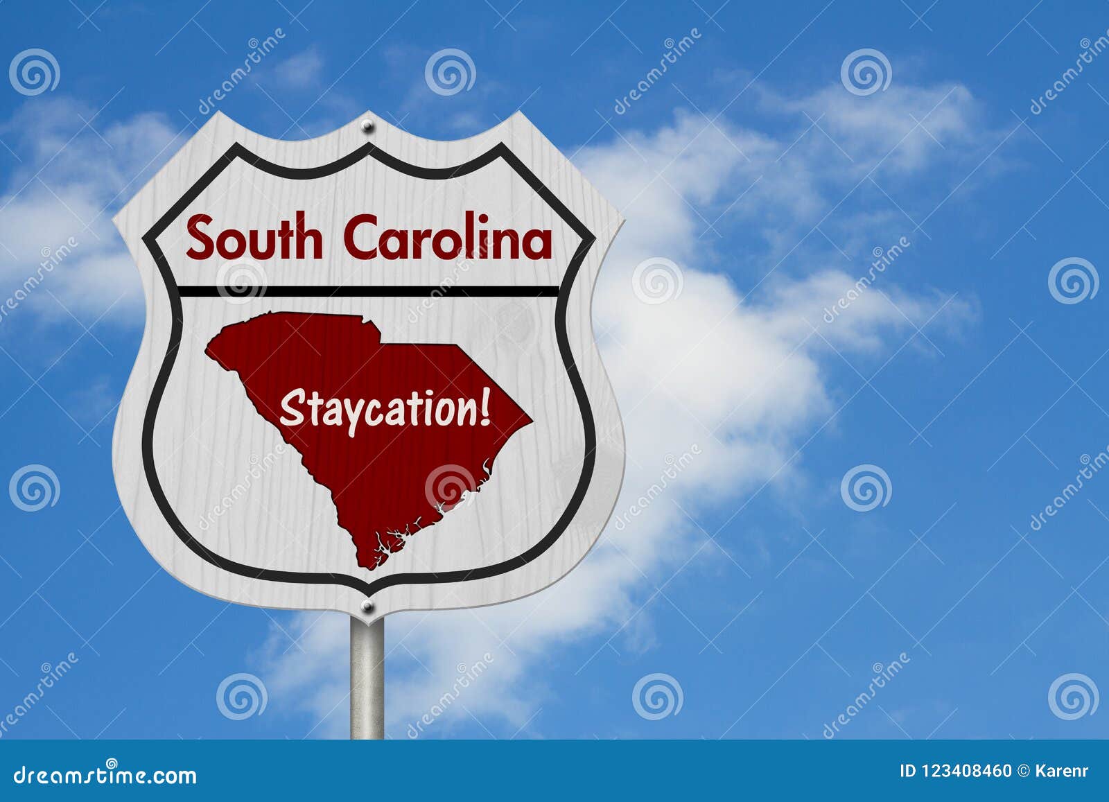 South Carolina Staycation Highway Sign Stock Photo - Image of south ...