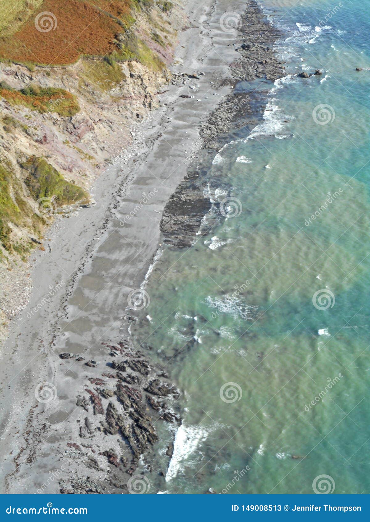 South Cornwall Coast from Above Stock Image - Image of weather, travel ...