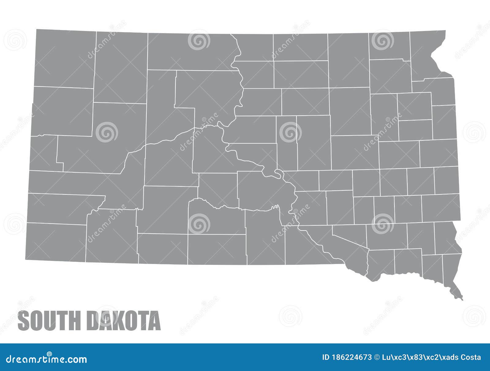 South Dakota County Map Royalty-Free Stock Photo | CartoonDealer.com ...