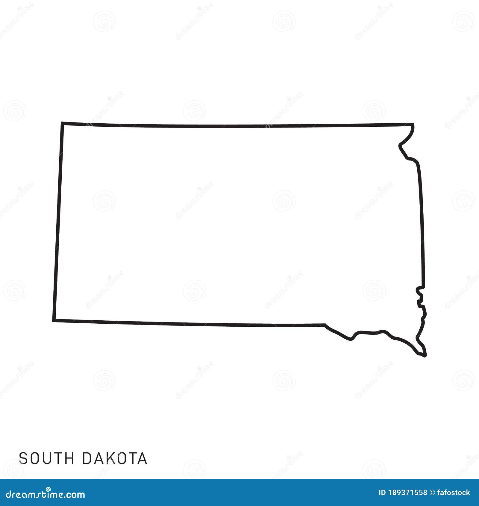 South Dakota Map Outline Vector Design Template. Editable Stroke Stock ...