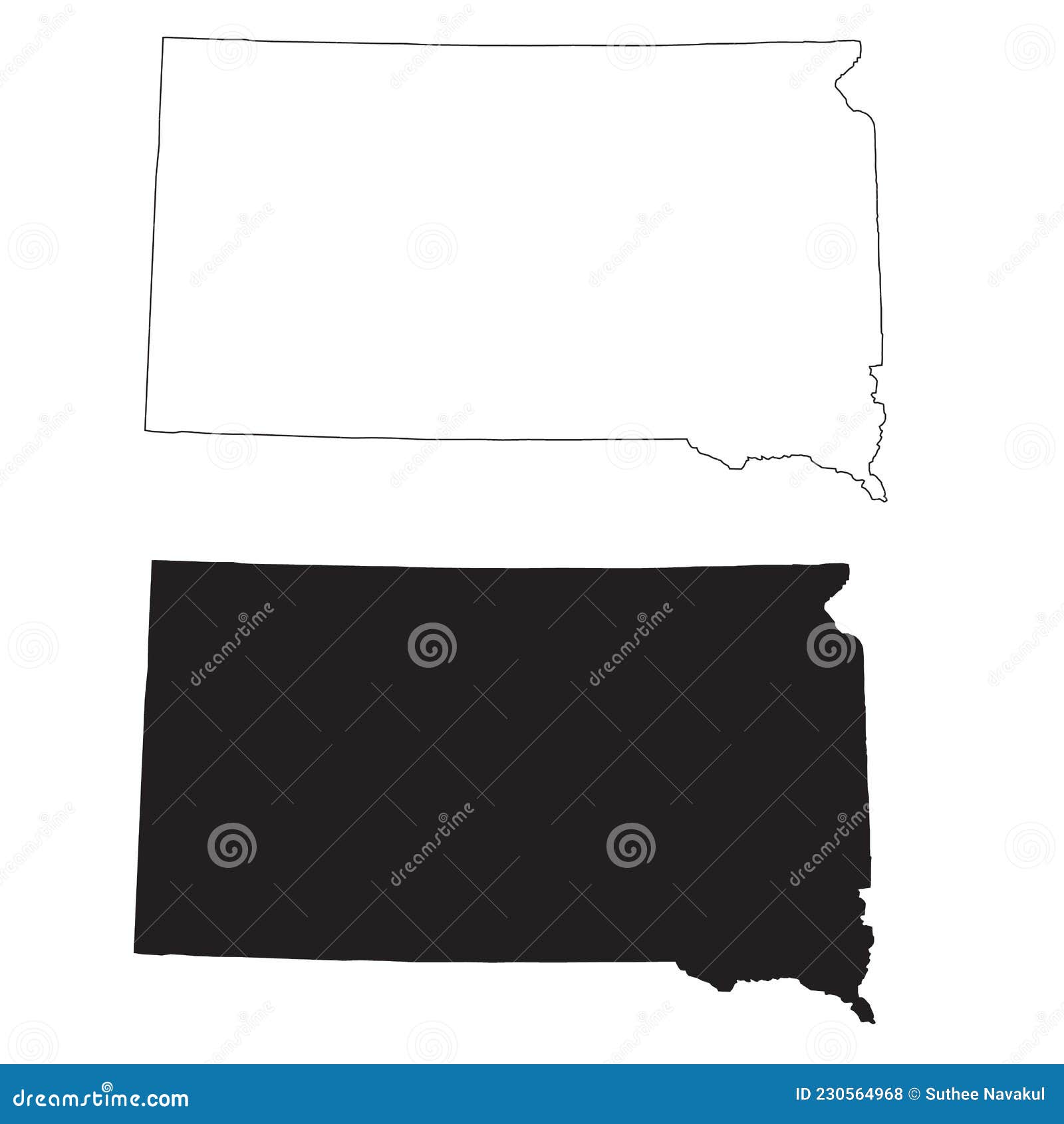 South Dakota Map on White Background. South Dakota State Map Sign ...