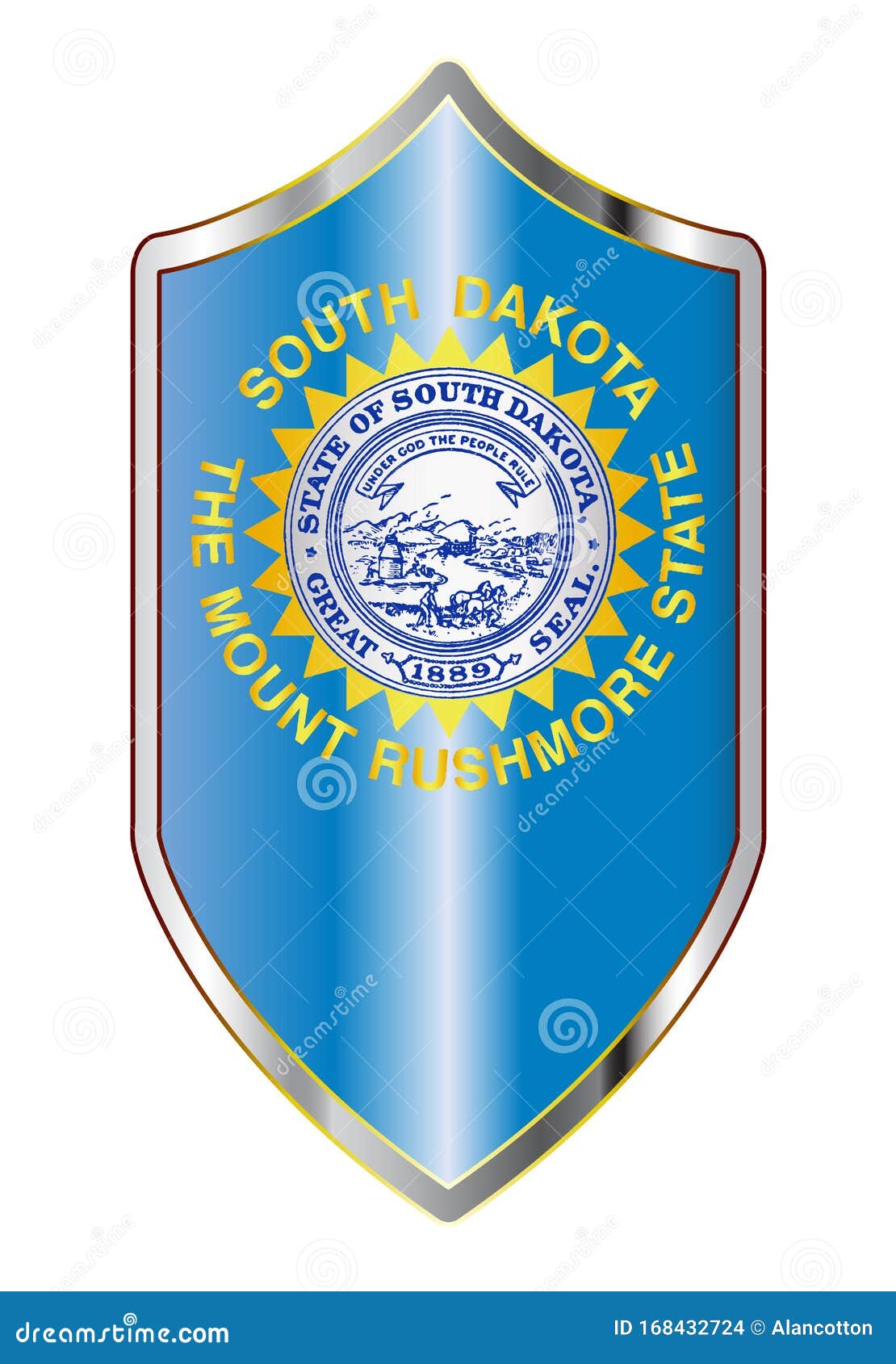 South Dakota State Flag on a Crusader Style Shield Stock Vector ...