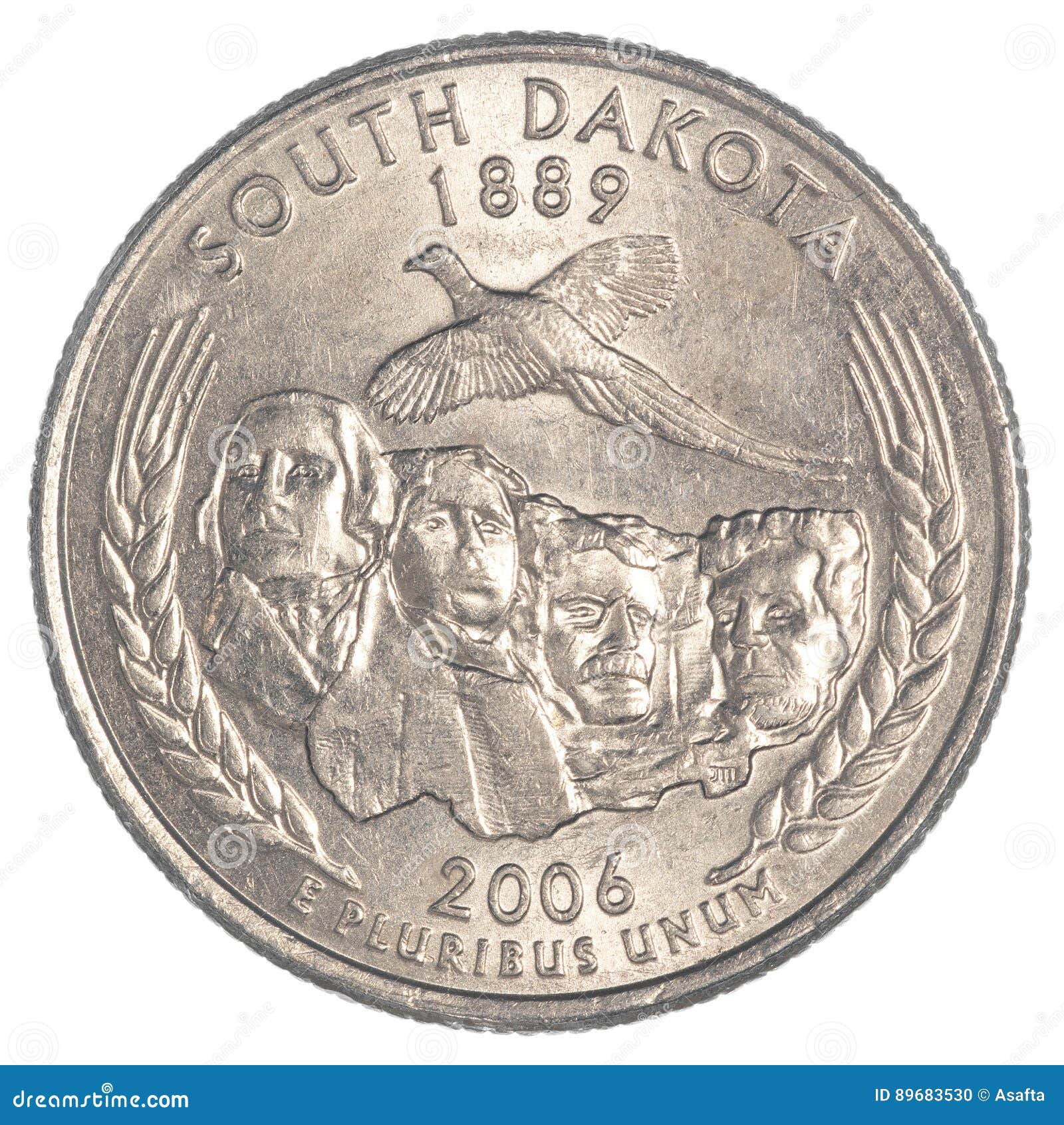 US One Quarter Coin Isolated On White Royalty-Free Stock Photography ...