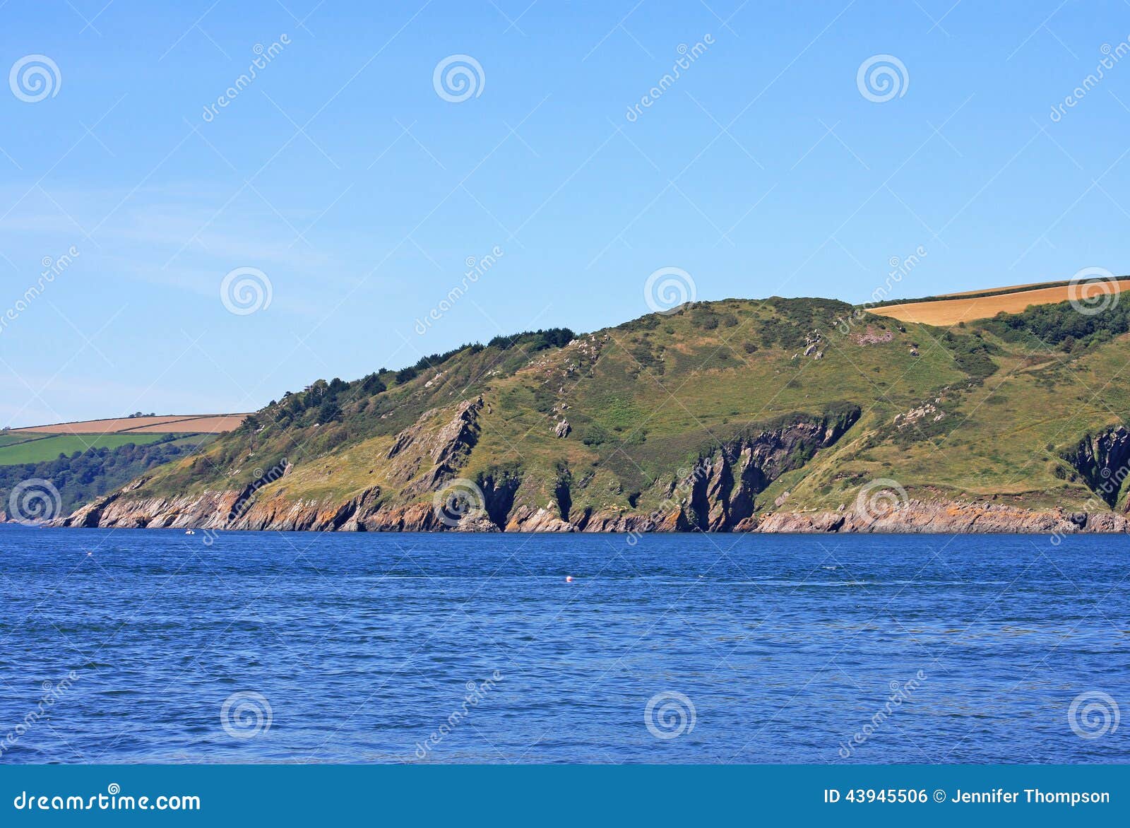 South Devon coast stock photo. Image of cave, ocean, head - 43945506