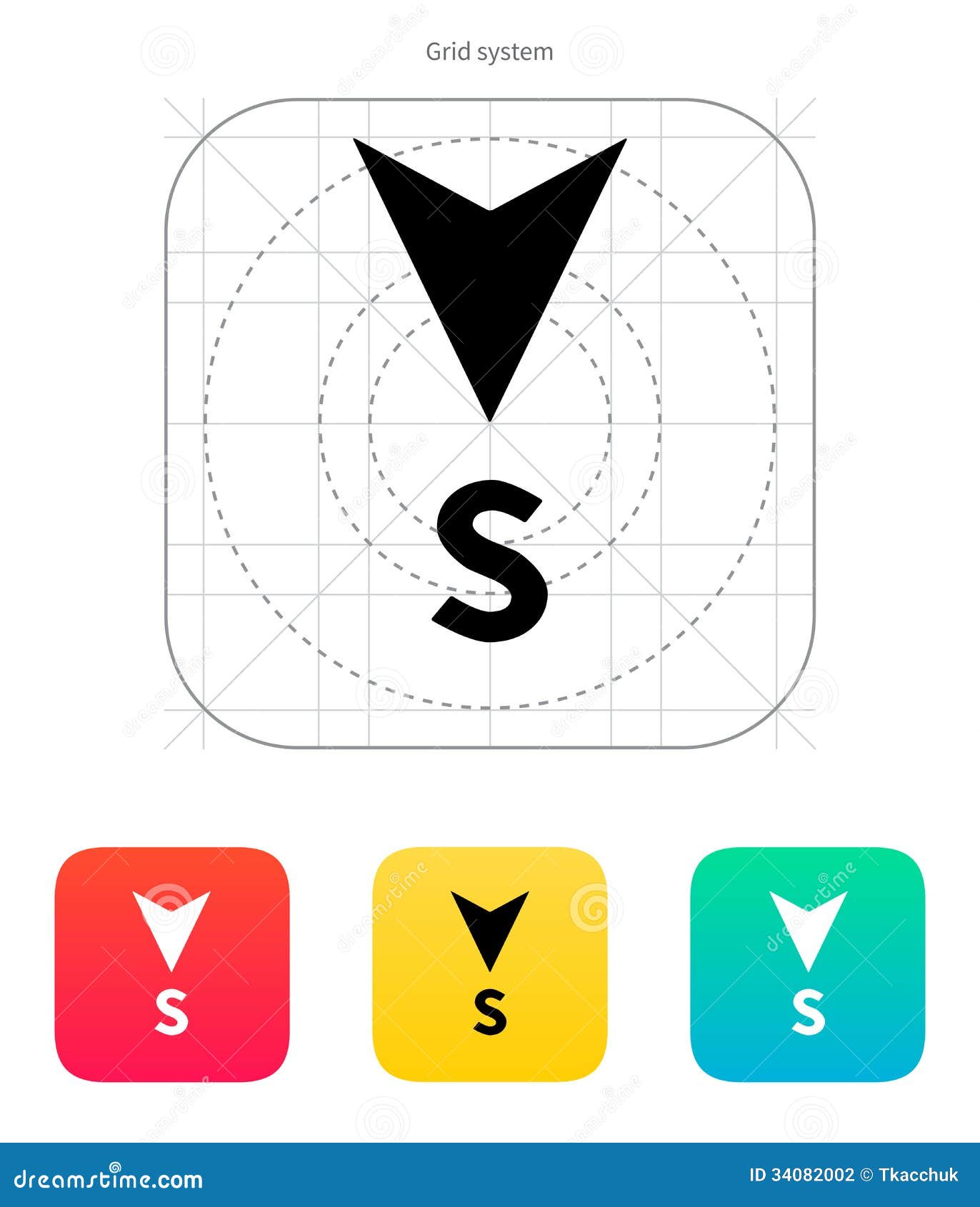 South Direction Compass Icon. Stock Photography - Image: 34082002