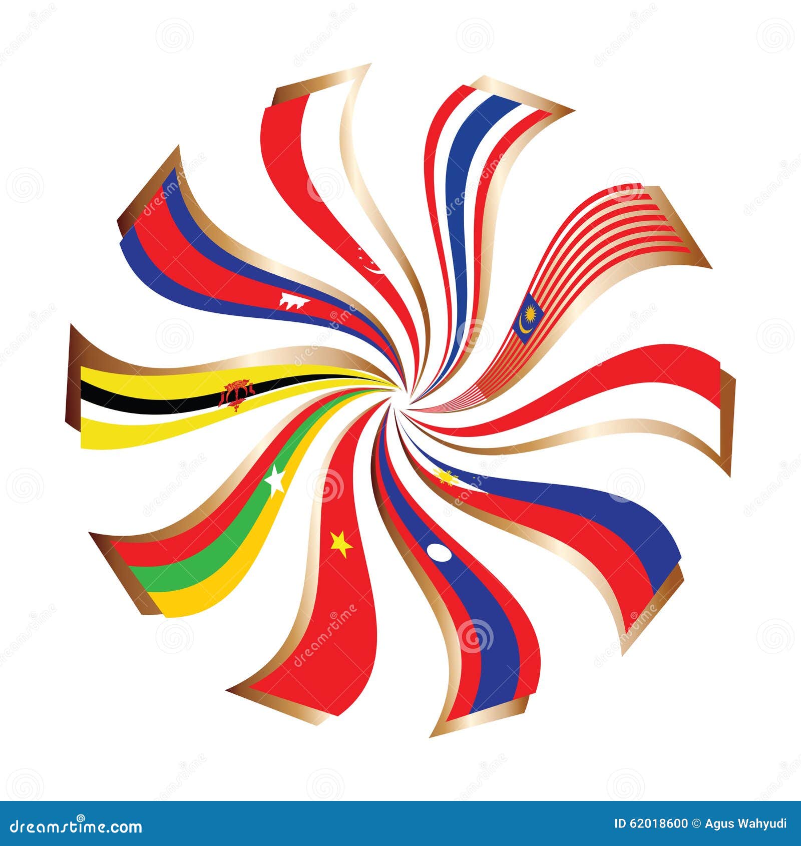 South East Asia Flag Illustration Stock Illustration - Illustration of ...