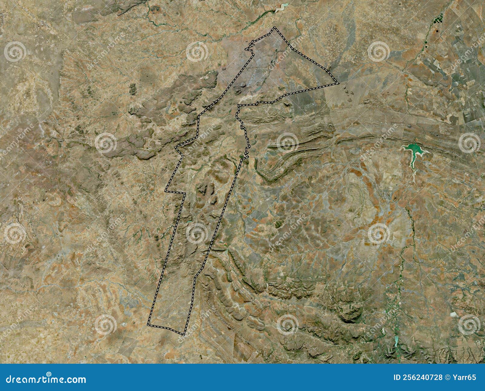 South-East, Botswana. High-res Satellite. No Legend Stock Illustration ...