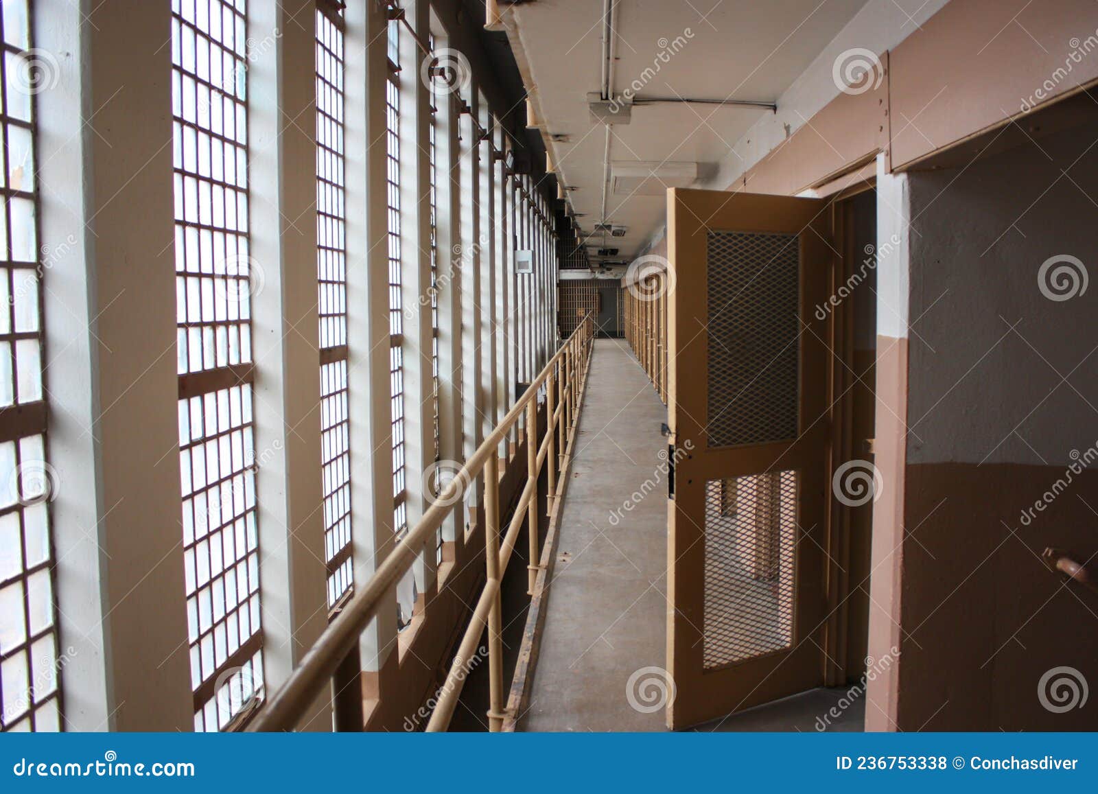 A South-Facing Window-Wall Illuminates a Prison Cellblock Stock Photo ...