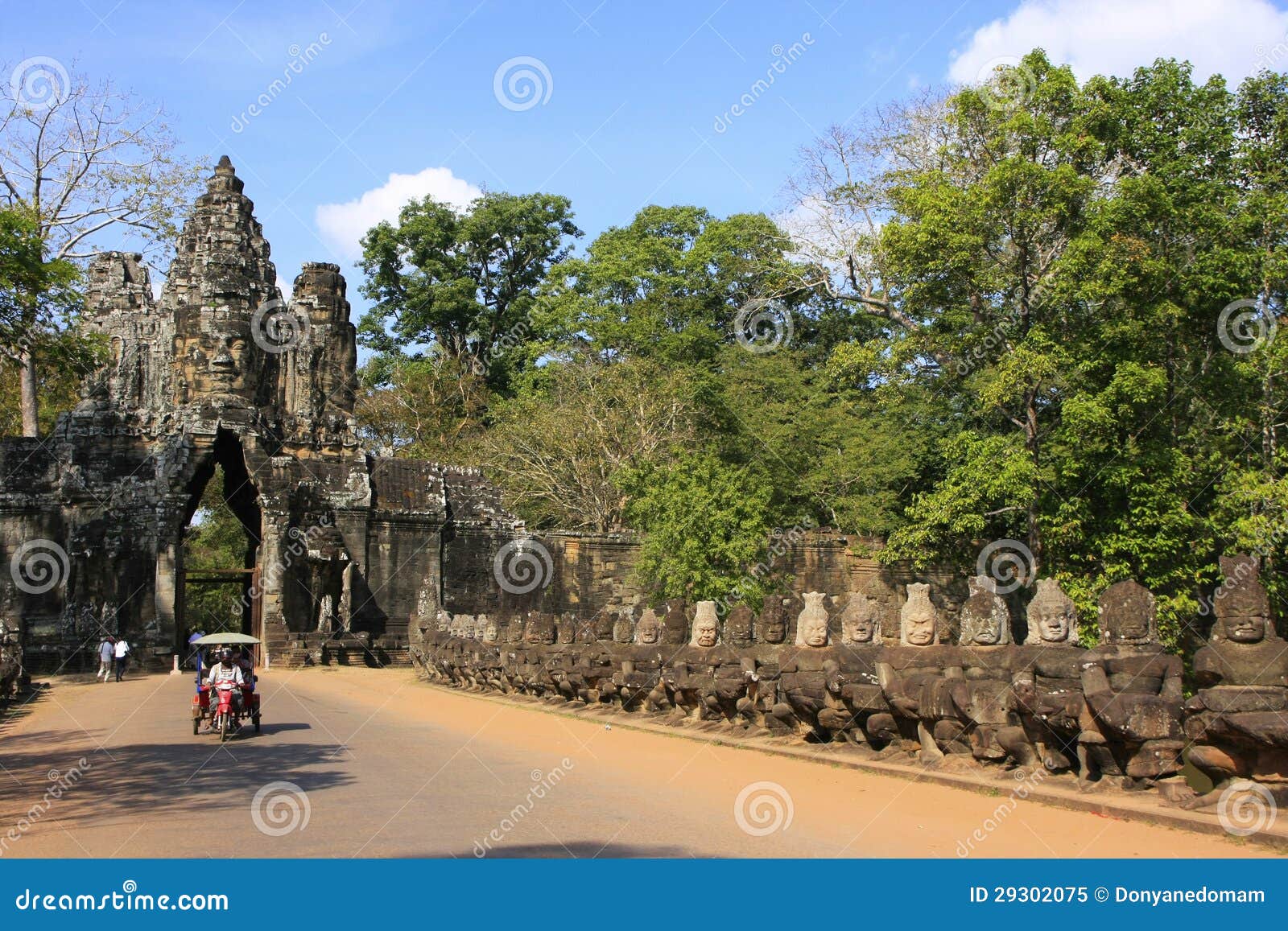 South Gate of Angkor Thom stock image. Image of stone - 29302075