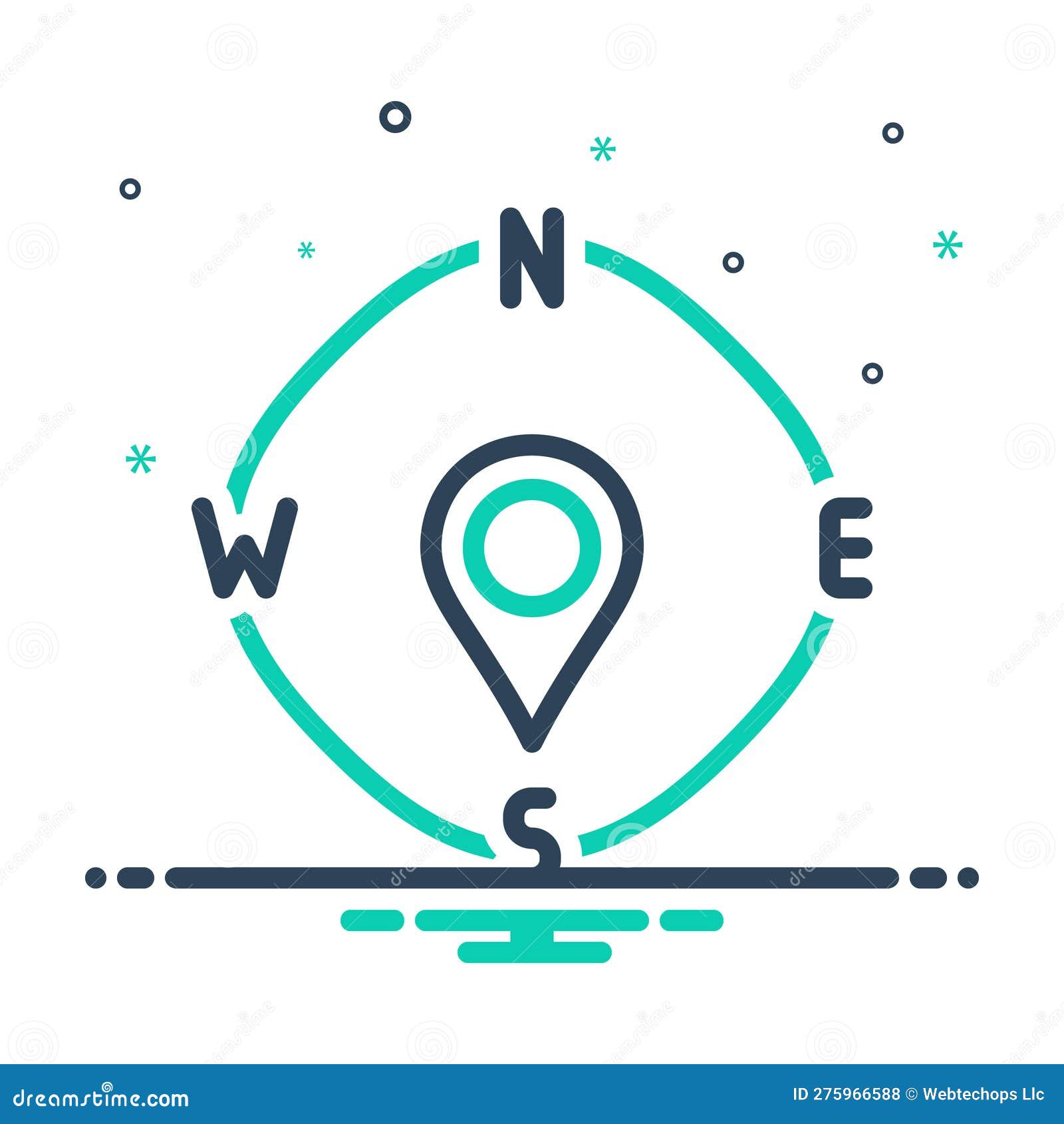 Mix Icon for South, Compass and Travel Stock Vector - Illustration of ...