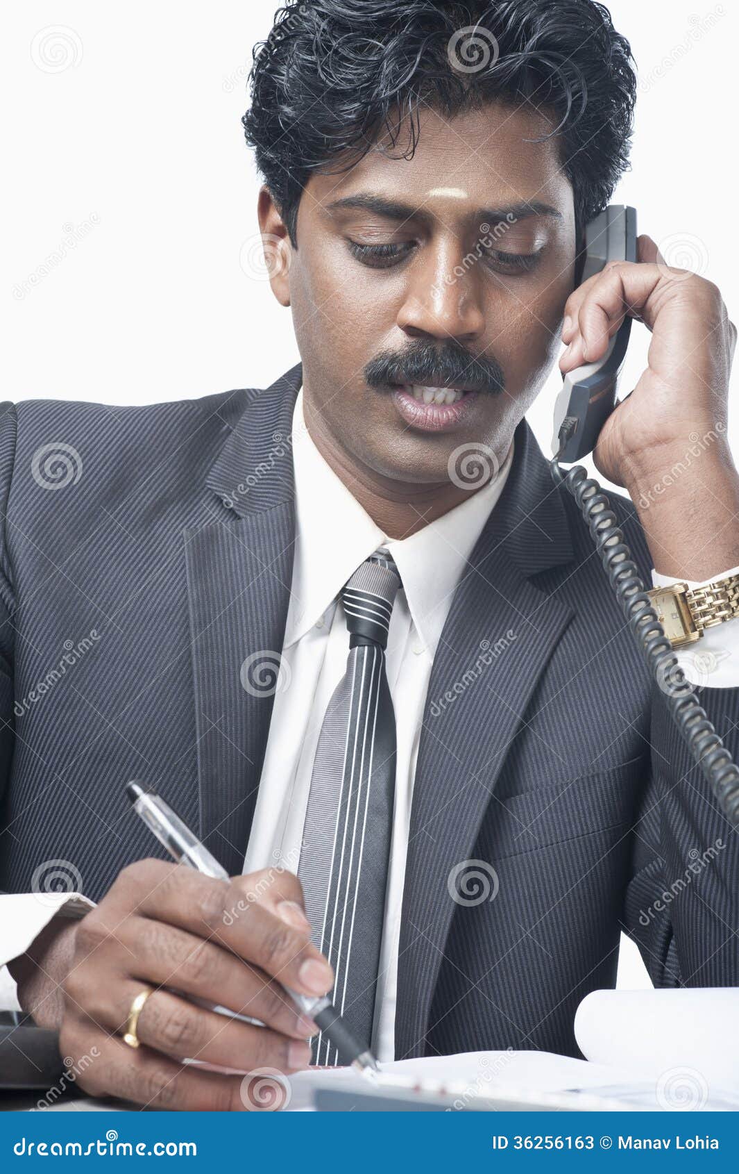 South Indian Businessman Talking on a Phone Stock Image - Image of ...