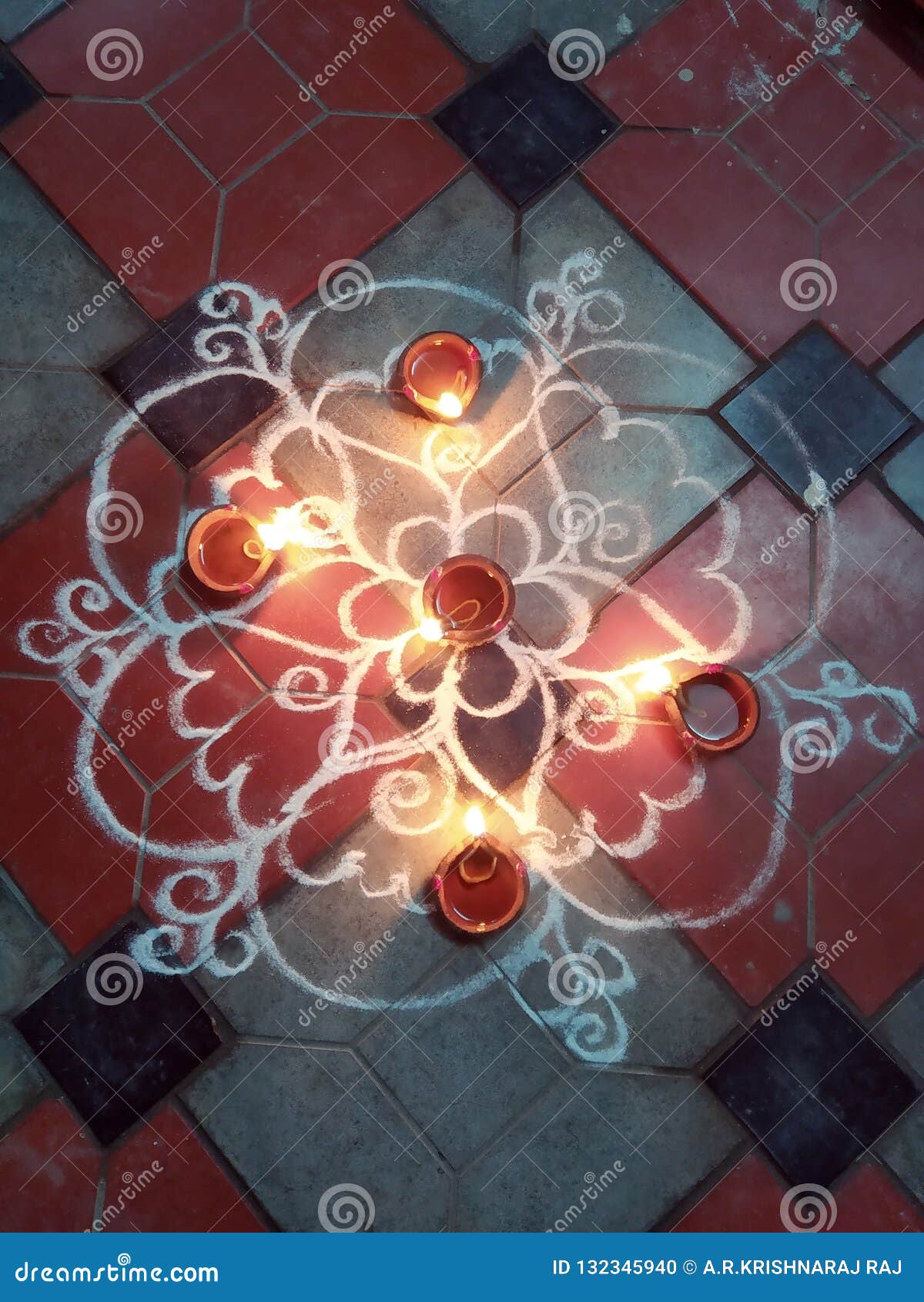 RANGOLI stock photo. Image of south, deepam, rangoli - 132345940