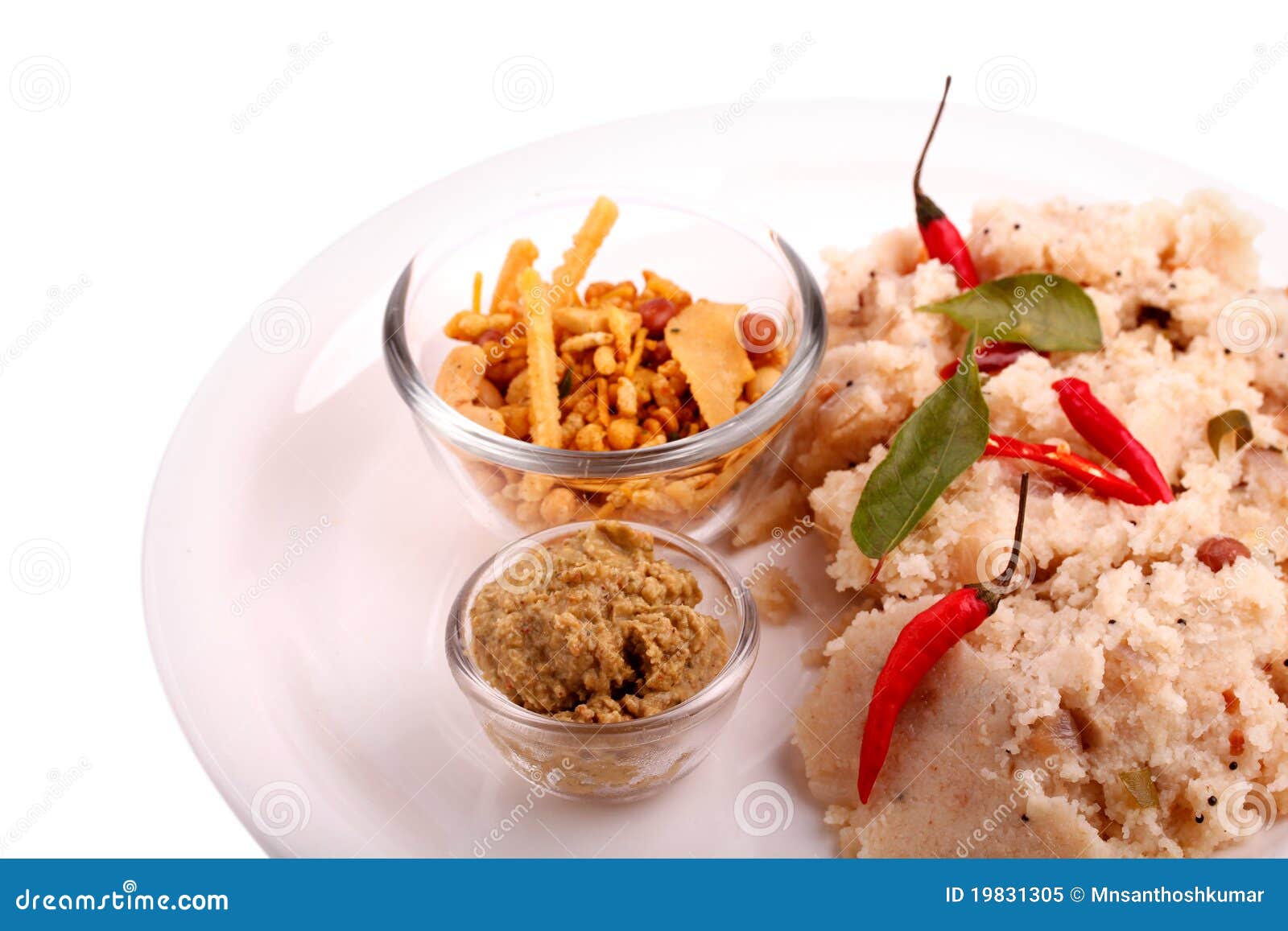 South Indian Upma with Chutney Stock Image - Image of curry, background ...