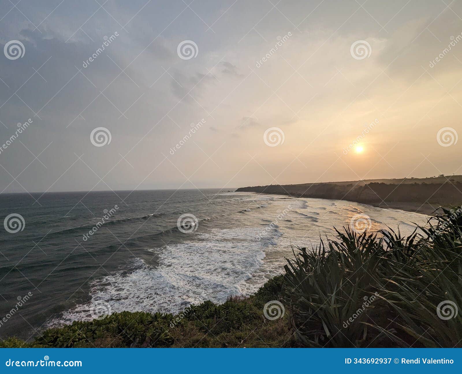 South Java Beach Beautiful Sunset Stock Image - Image of beautiful ...