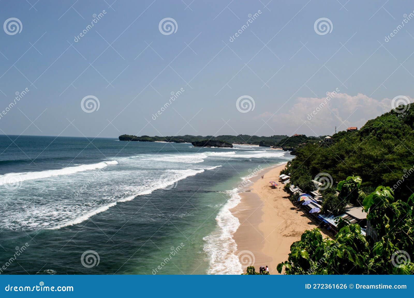 South javanese beach stock photo. Image of sand, cliff - 272361626