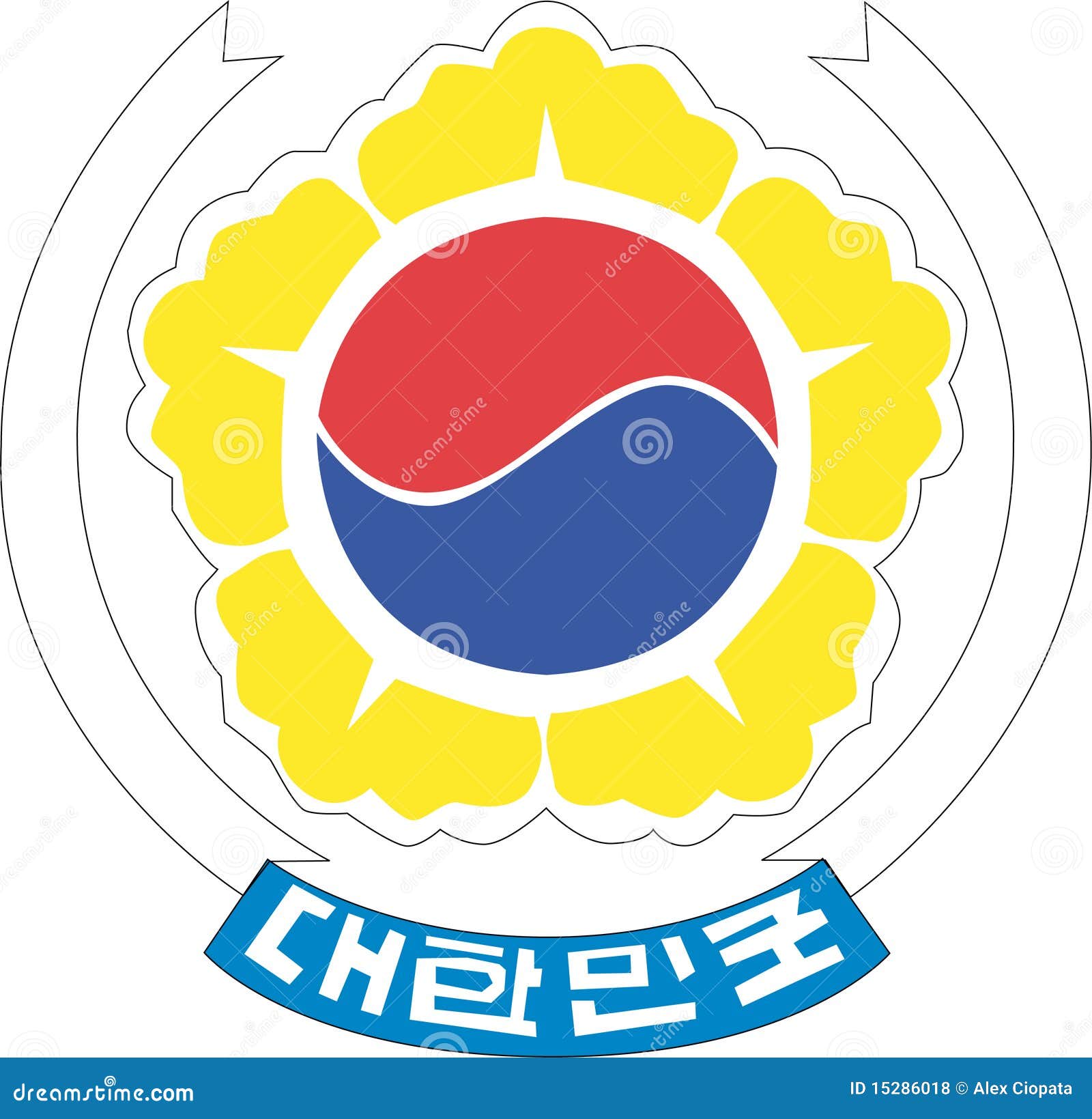 South Korea stock vector. Illustration of coat, symbol - 15286018