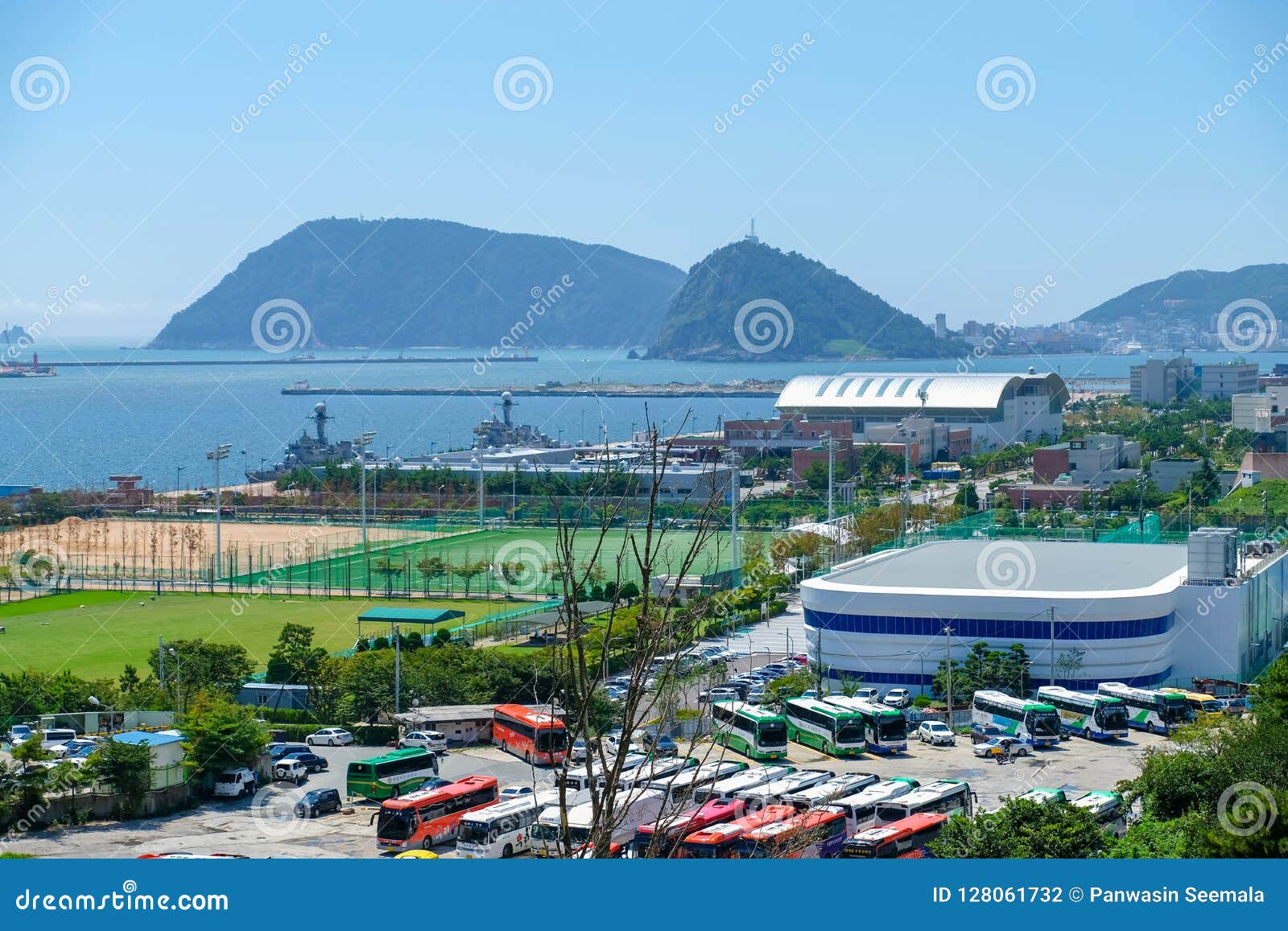 View of Busan Naval Base in Busan City, South Korea. Editorial ...