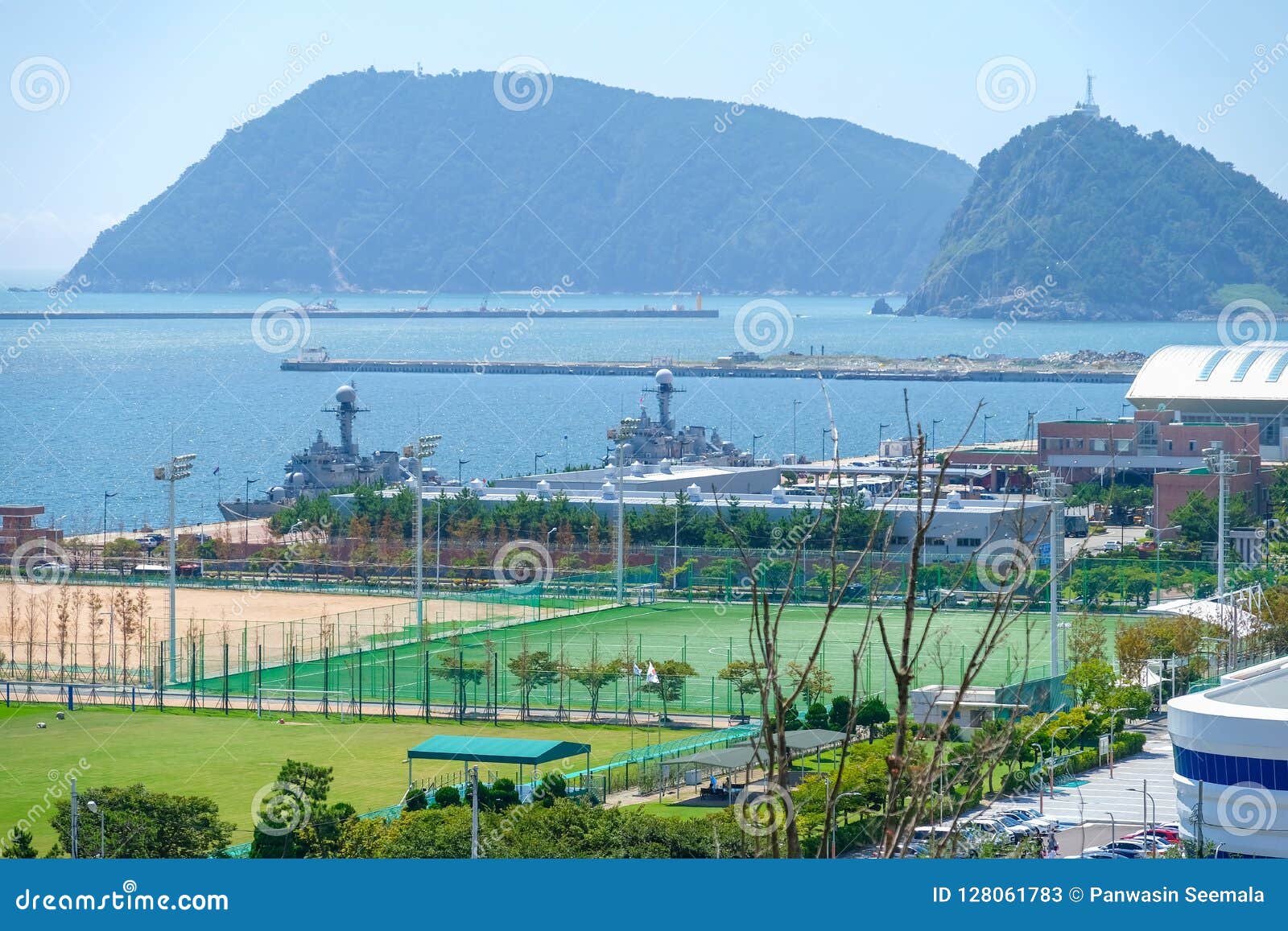View of Busan Naval Base in Busan City, South Korea. Stock Image ...