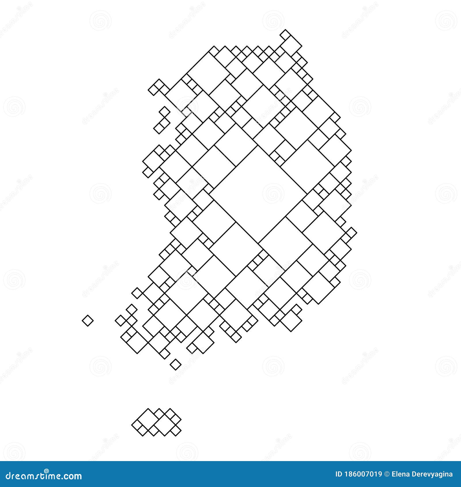 South Korea from Black Pattern from a Grid of Squares of Different ...