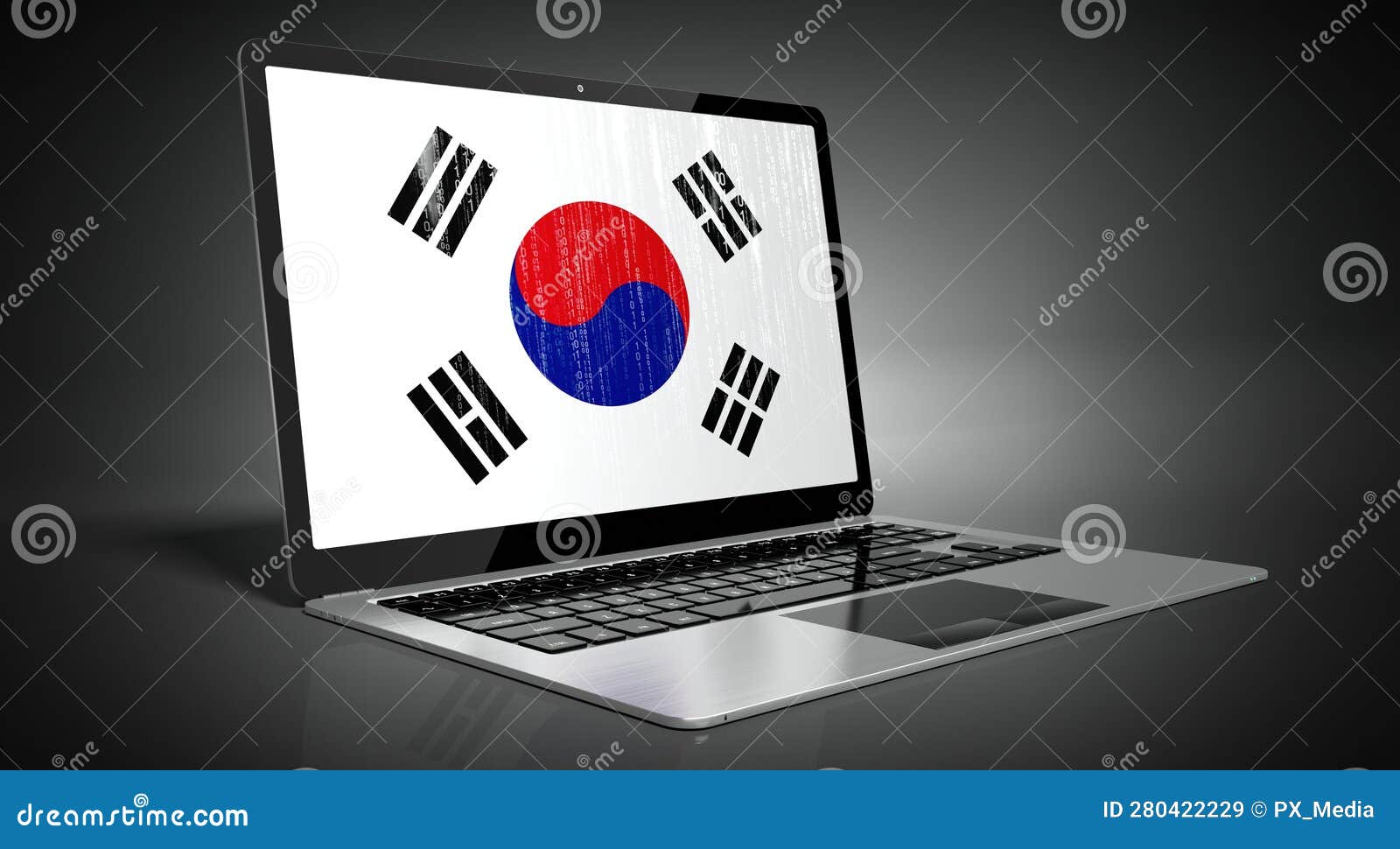 South Korea - Country Flag and Binary Code on Laptop Screen Stock ... South Korea - Country Flag and Binary Code on Laptop Screen Stock ...