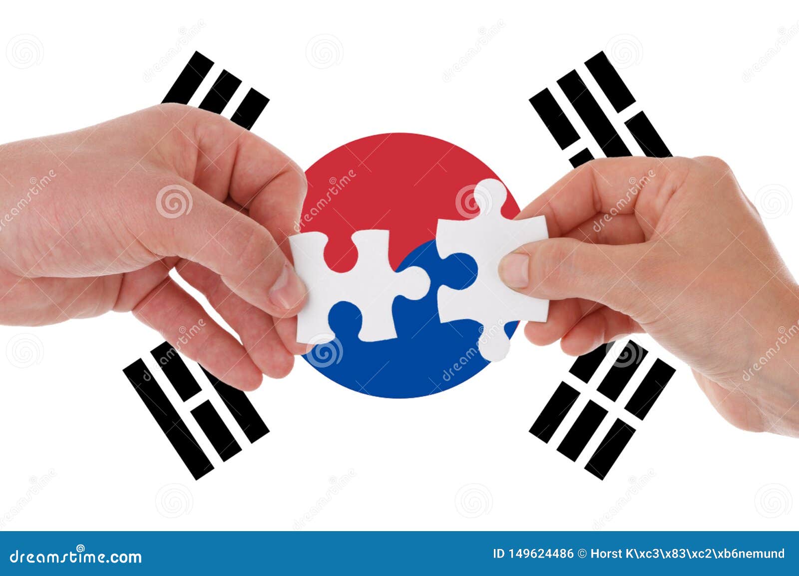 South Korea Flag, Intergration of a Multicultural Group of Young People ...
