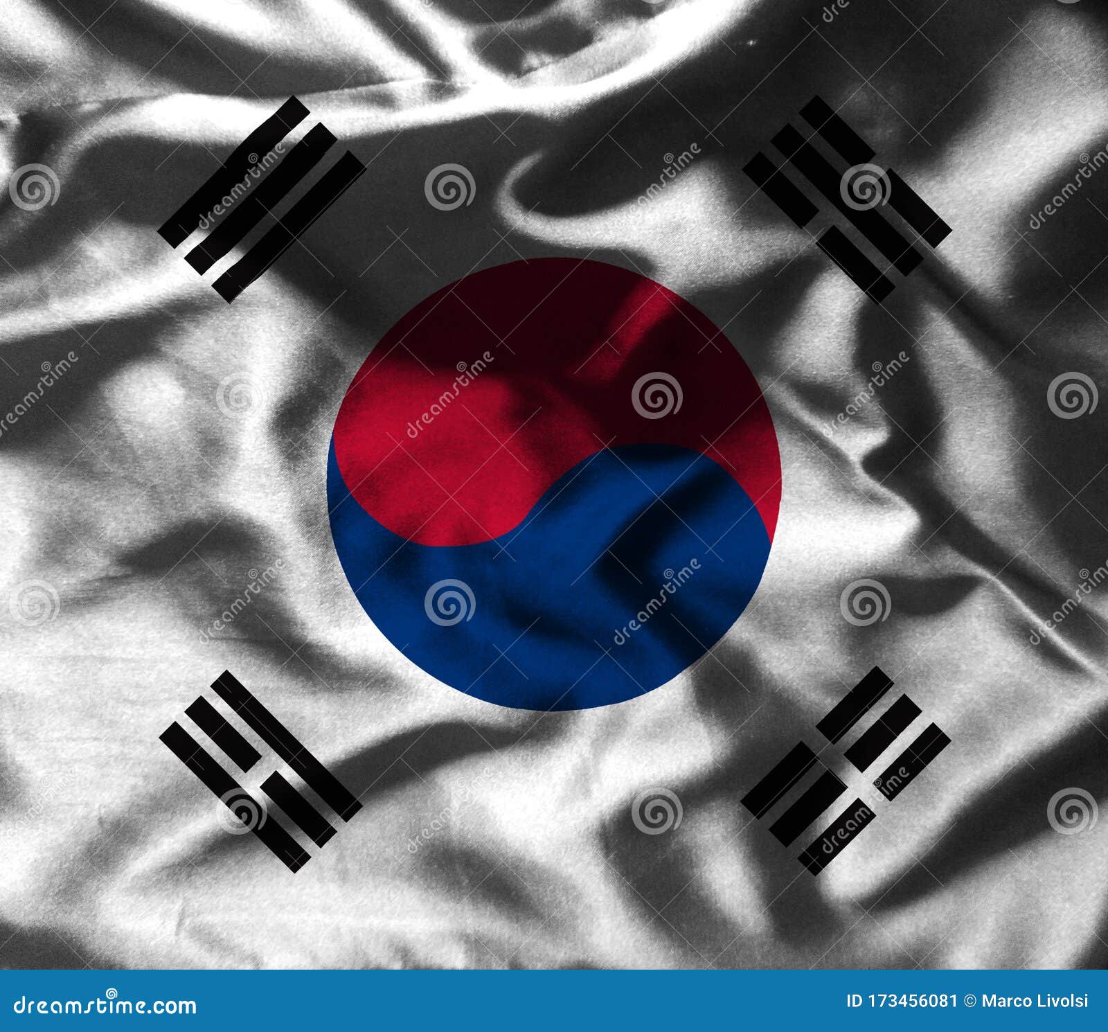 South Korea Flag with Texture on Background Stock Illustration ...