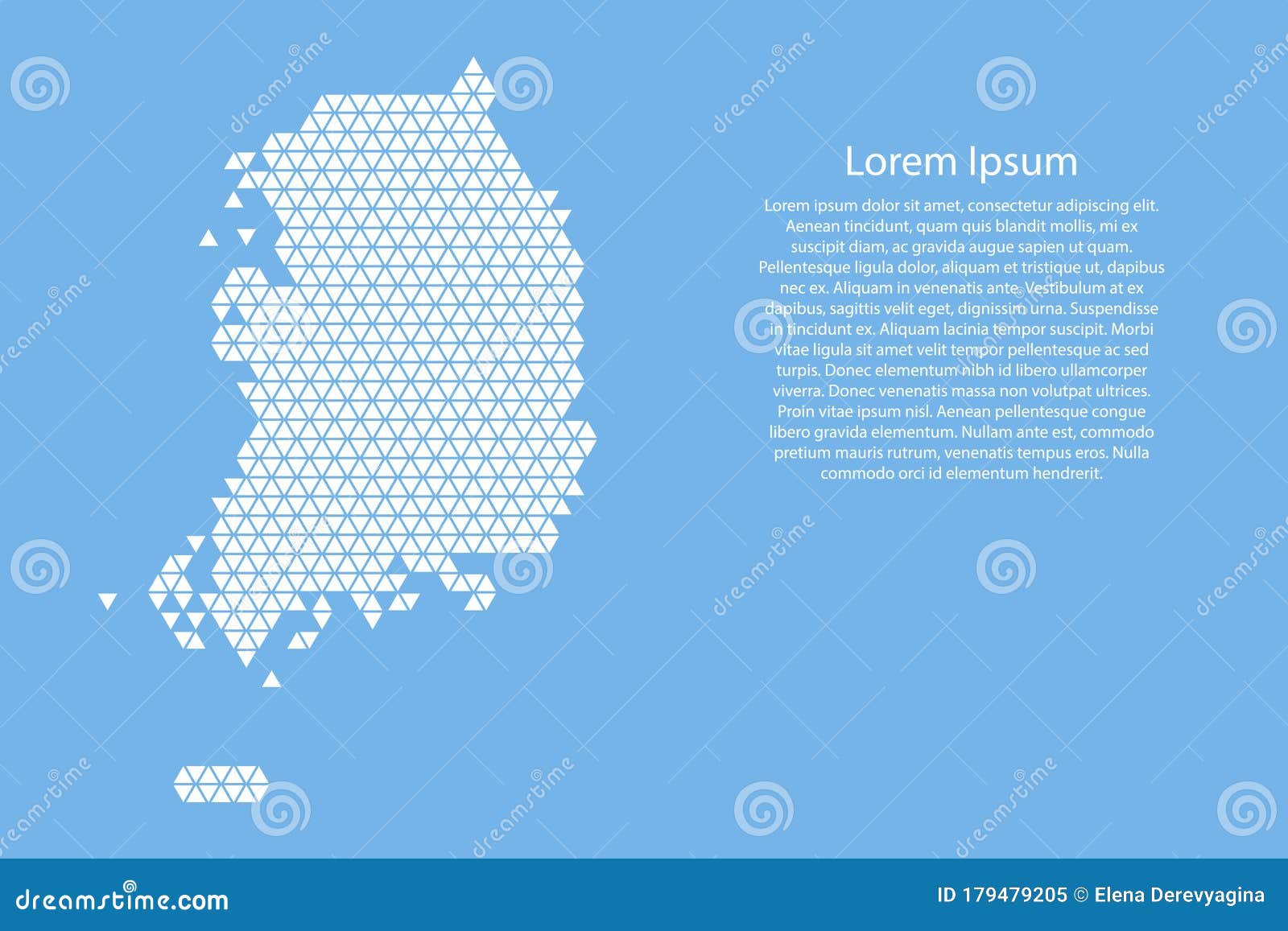 South Korea Map Abstract Schematic from White Triangles Repeating ...
