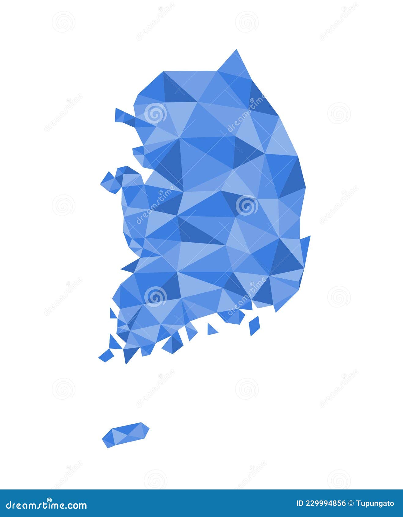 South Korea Polygon Geometric Vector Map Stock Vector - Illustration of ...