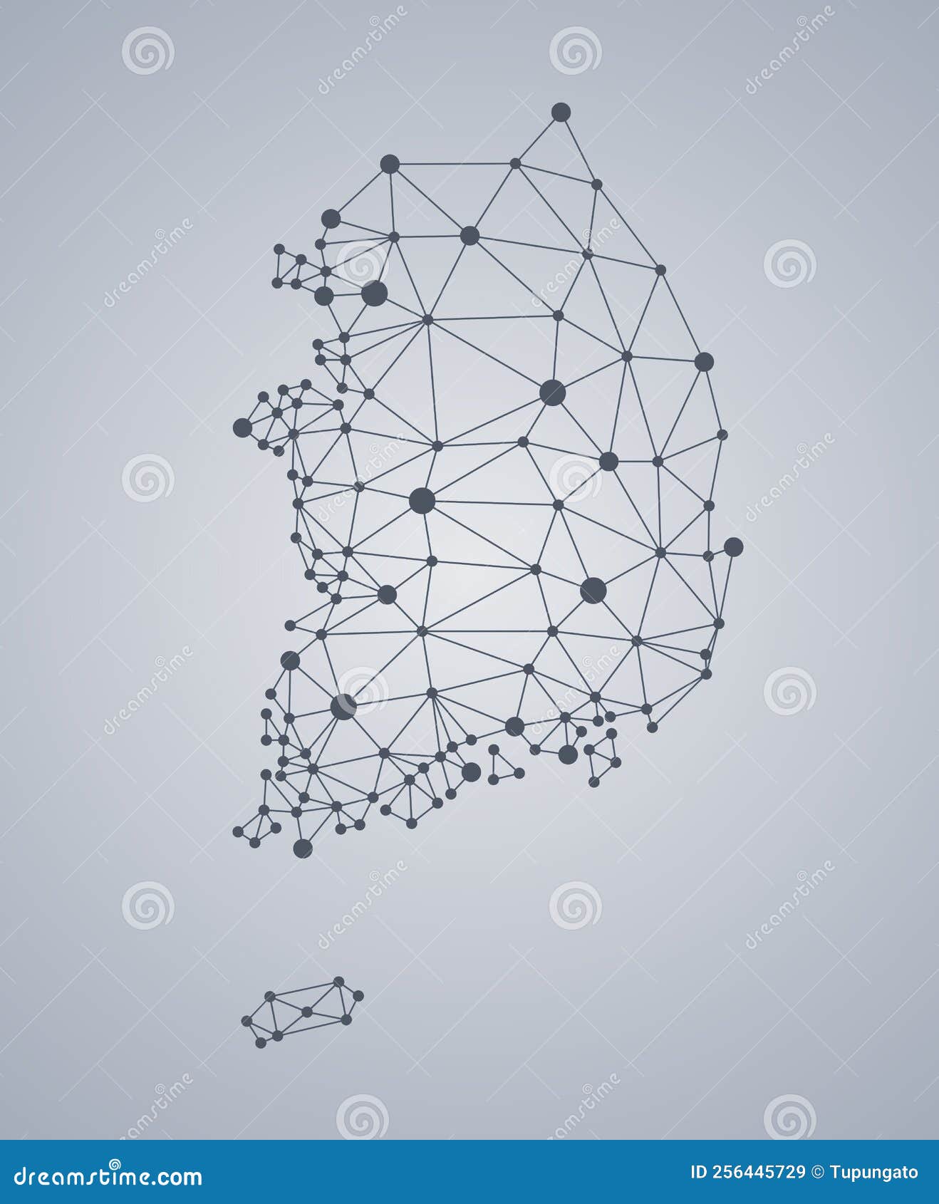 South Korea Polygon Vector Map Stock Vector - Illustration of ...