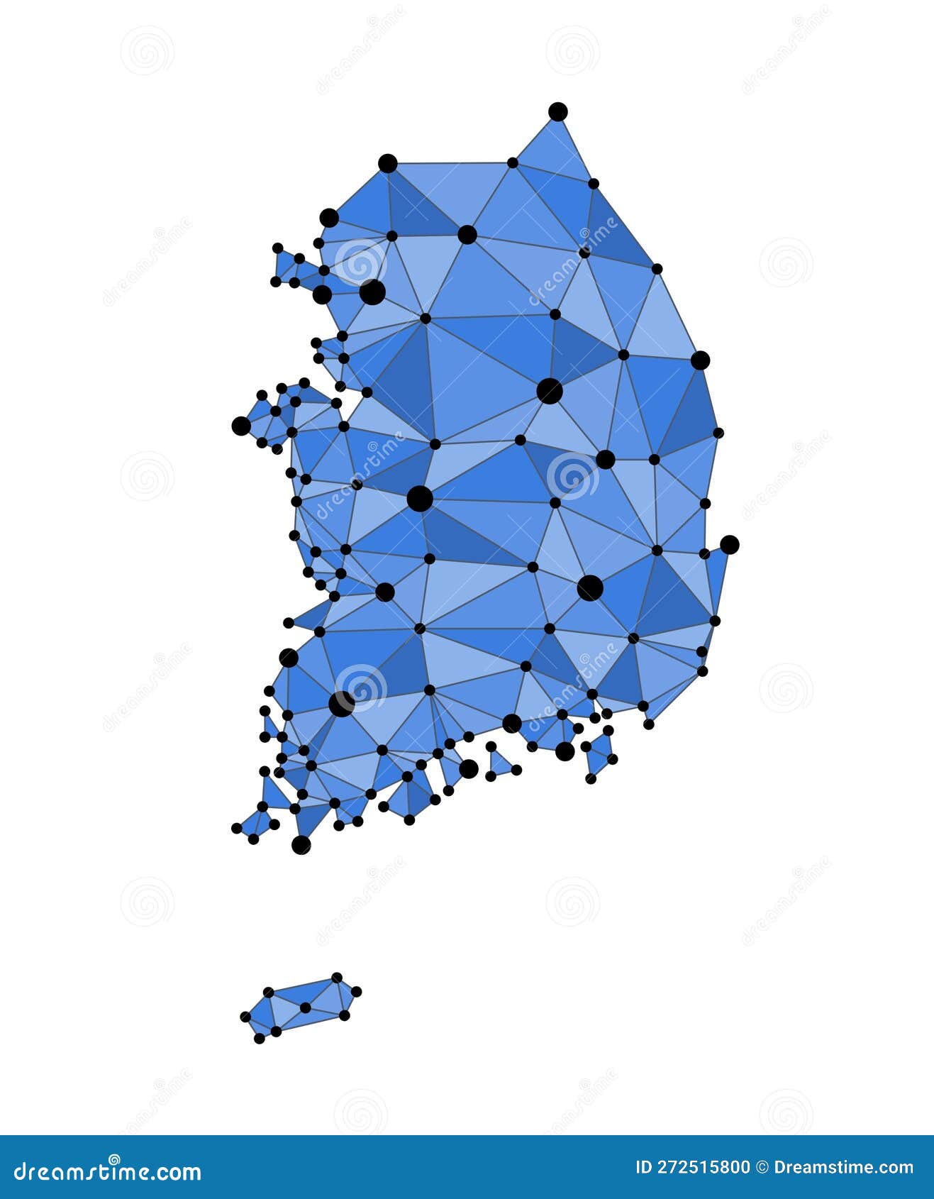 South Korea Polygonal Vector Map Stock Vector - Illustration of ...