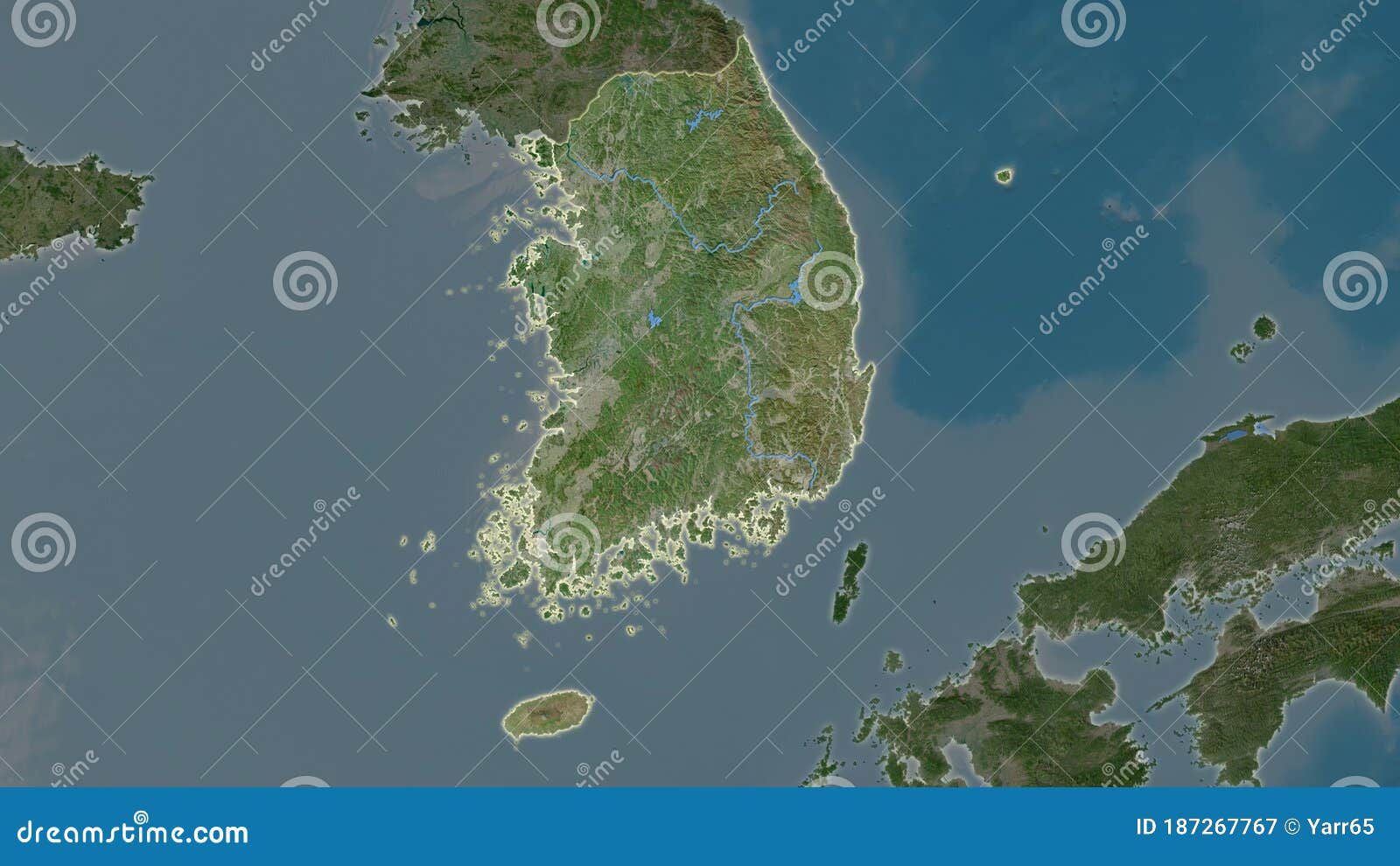 South Korea - Satellite. Composition Stock Illustration - Illustration ...