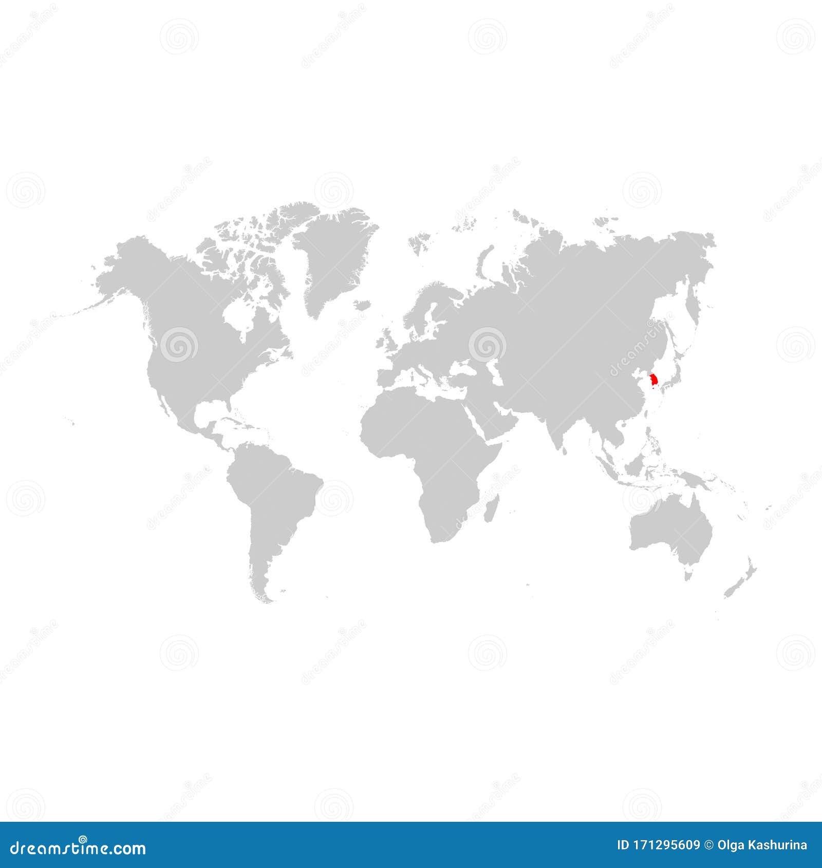 South Korea on world map stock illustration. Illustration of generated ...