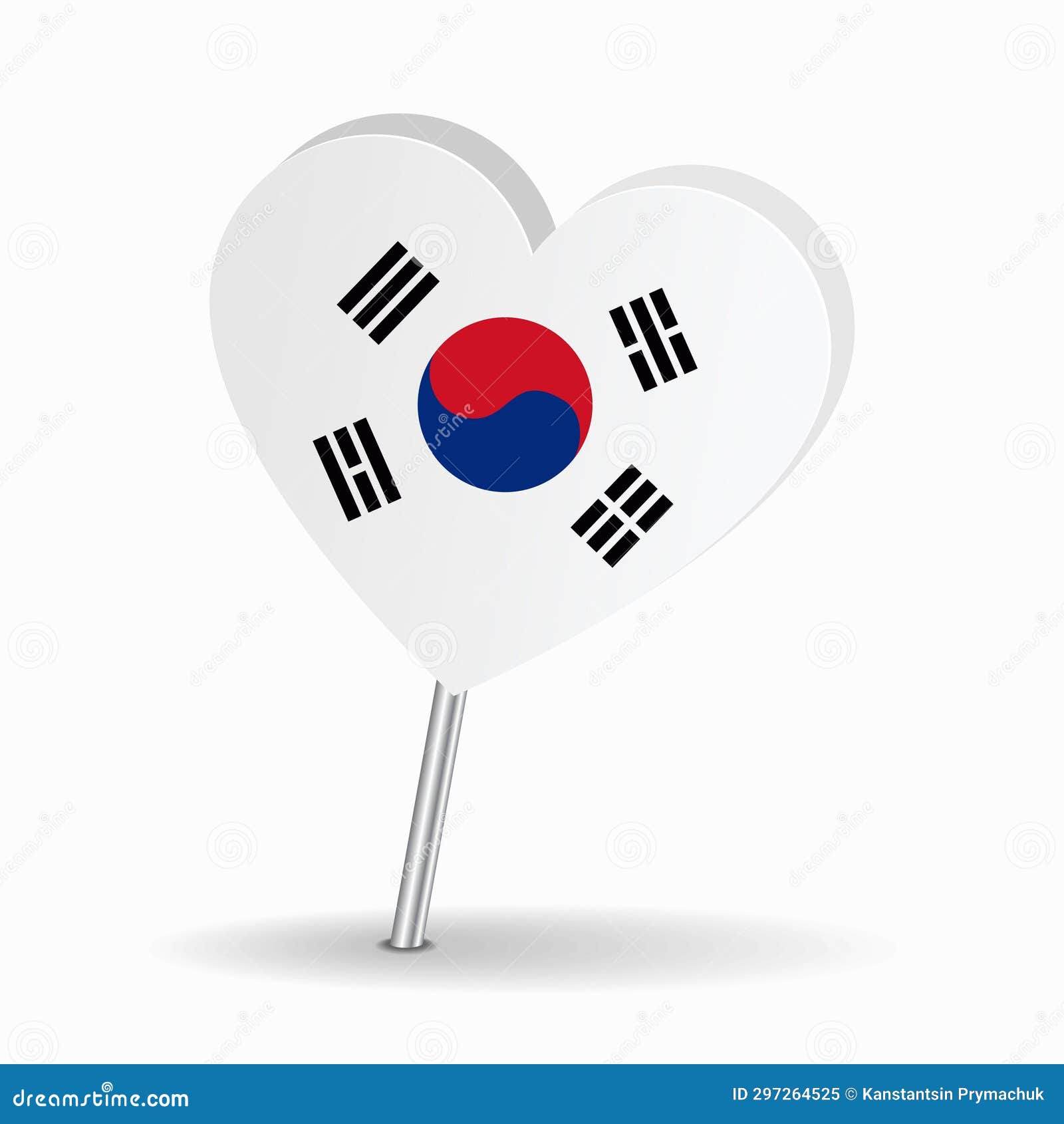 South Korean Flag Heart-shaped Map Pointer Layout. Vector Illustration ...