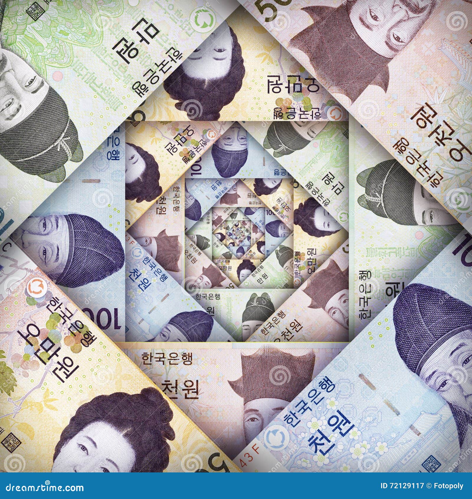 South Korean Won Background Stock Image - Image of income, money: 72129117