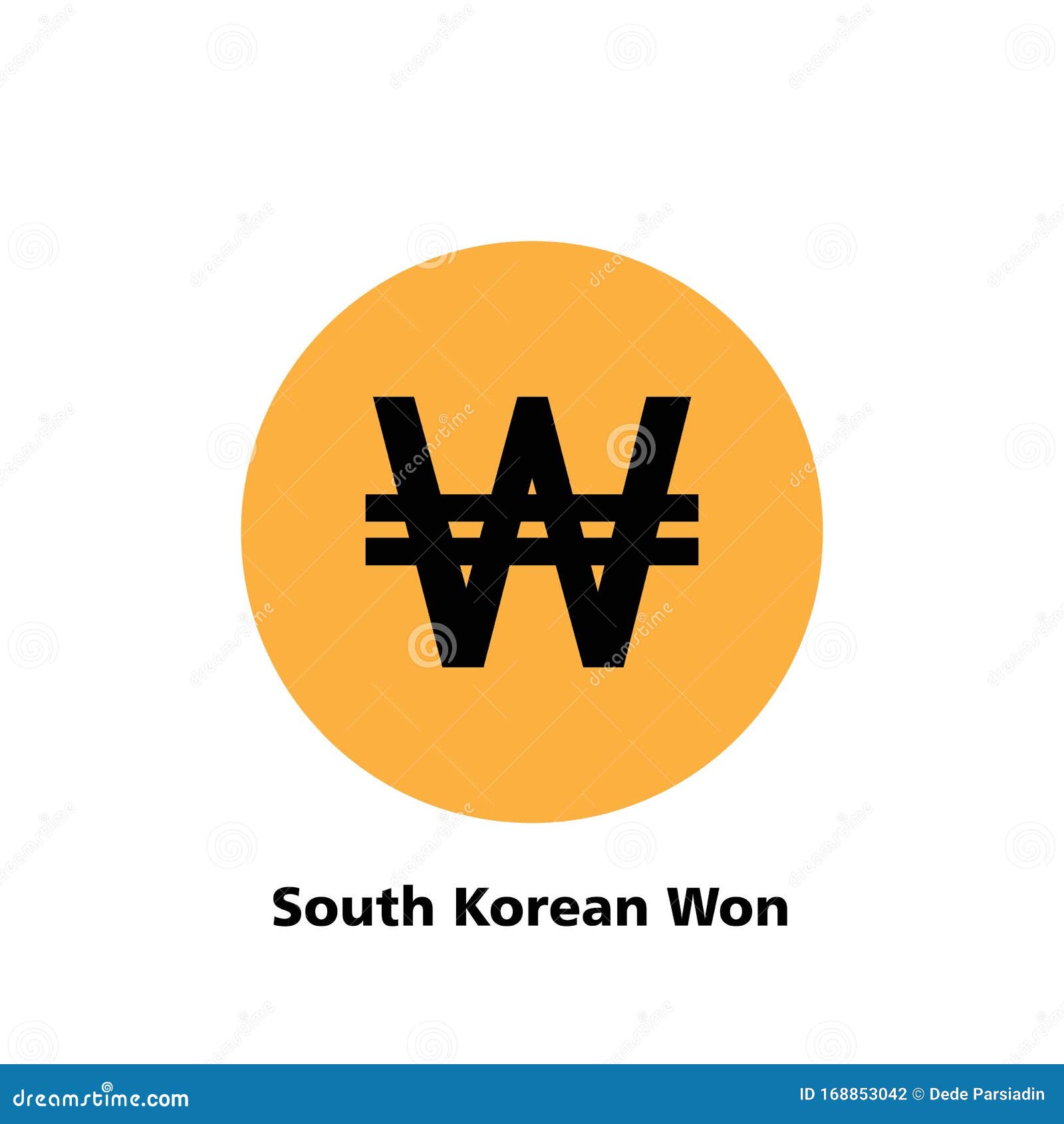 South Korean Won Symbol Icon Vector Stock Vector - Illustration of ...