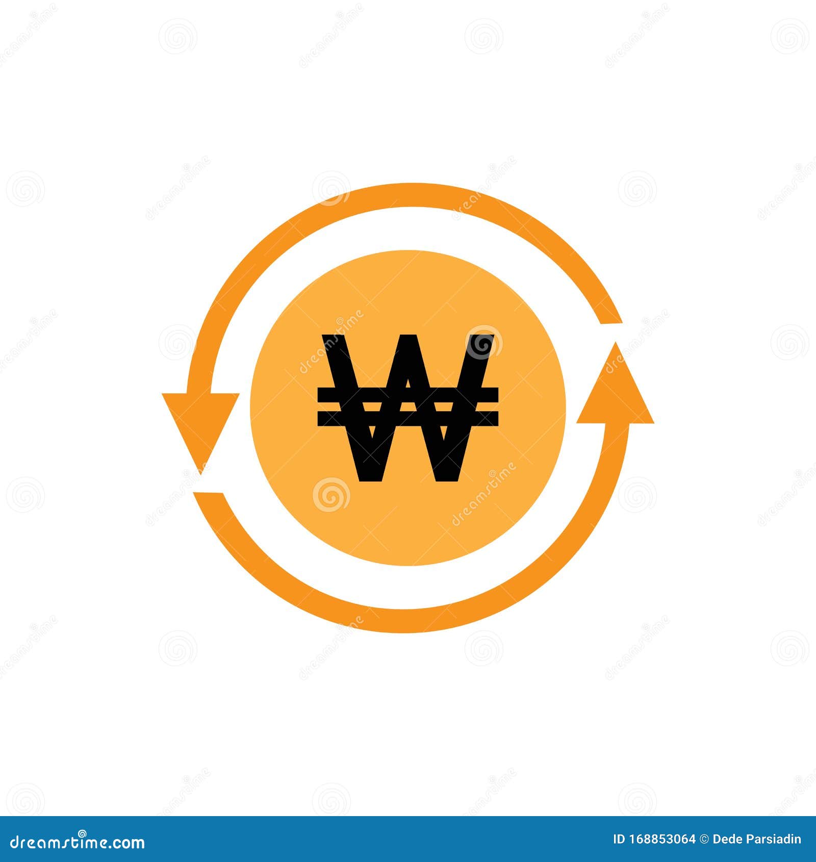 South Korean Won Symbol Icon Vector Stock Vector - Illustration of ...