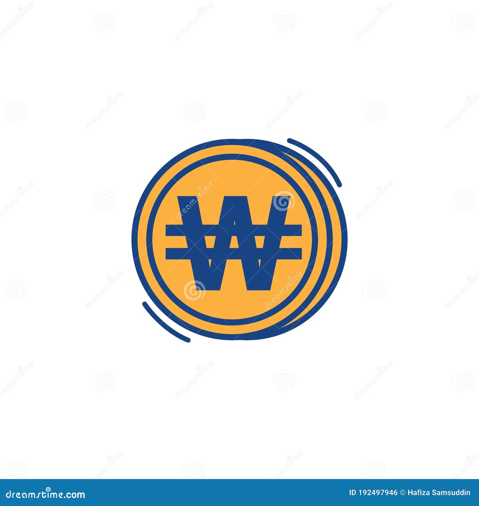 South Korean Won. Vector Illustration Decorative Design Stock Vector ...