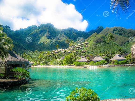 South Pacific islands stock image. Image of huts, islands - 83467759