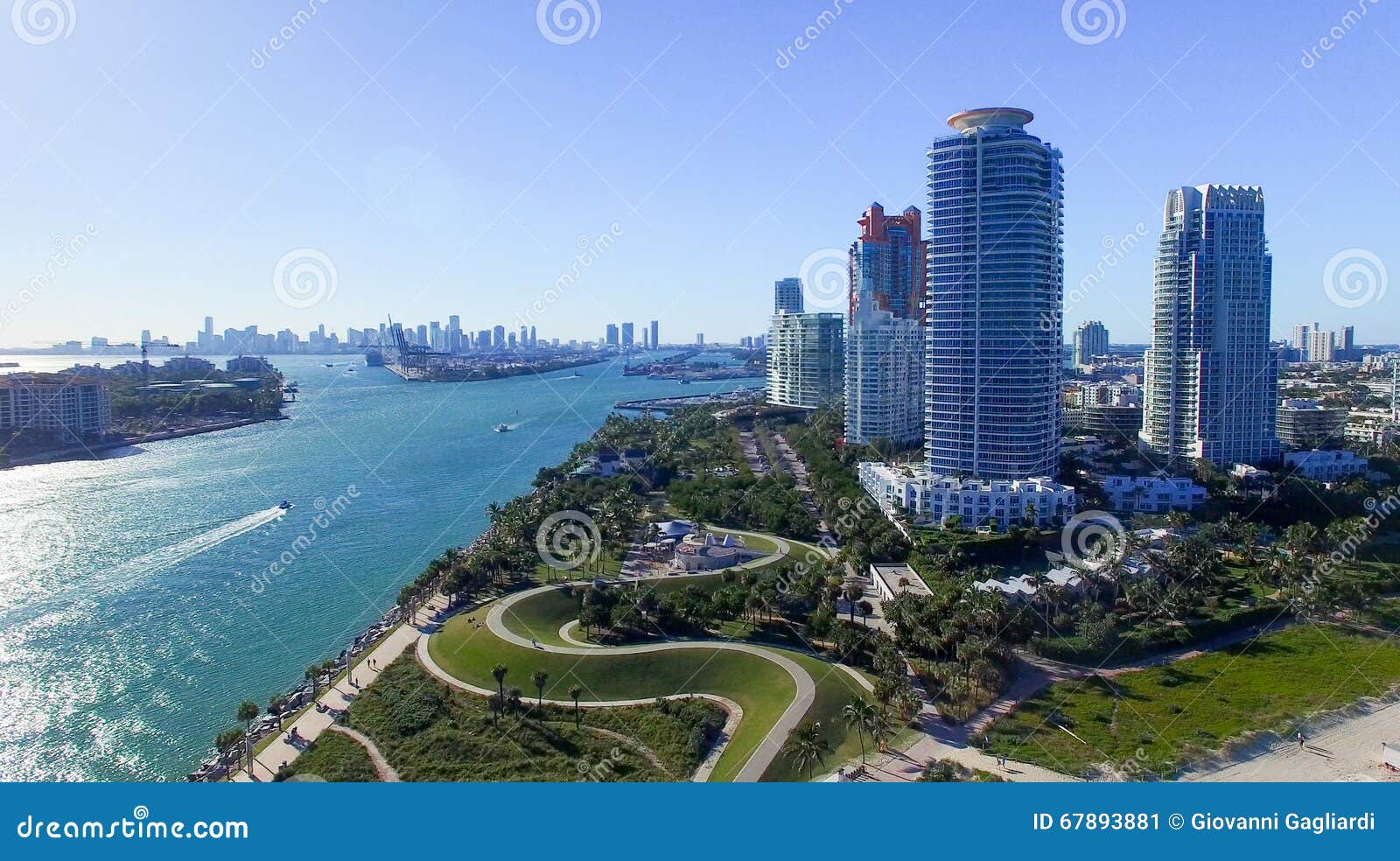 South Pointe, Miami. Aerial View of Miami Beach Stock Image - Image of ...