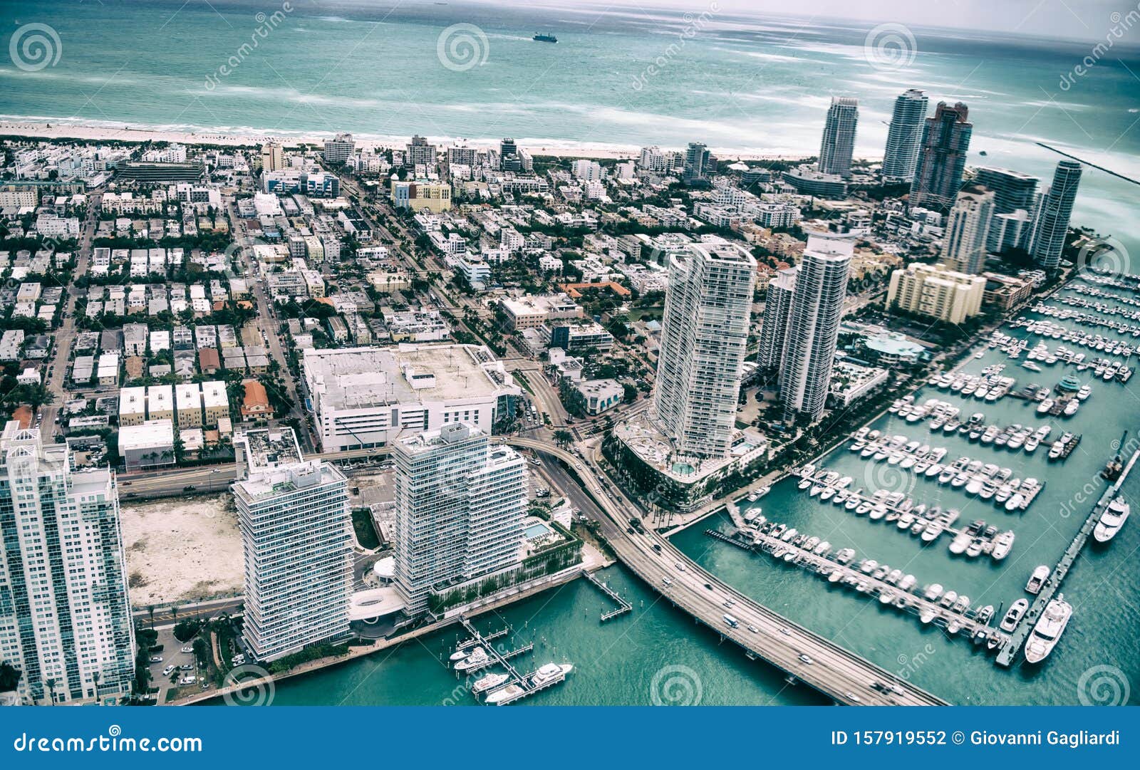 South Pointe Park and Buildings, Miami from the Air Editorial ...