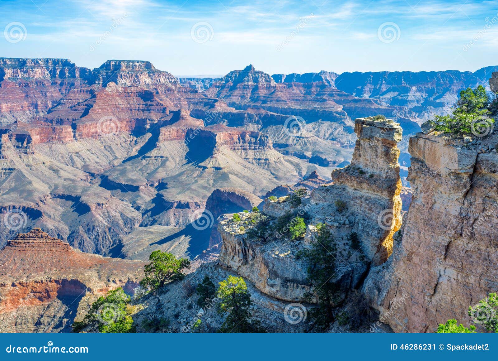 South Rim View of Grand Canyon Stock Image - Image of outdoor, nature ...