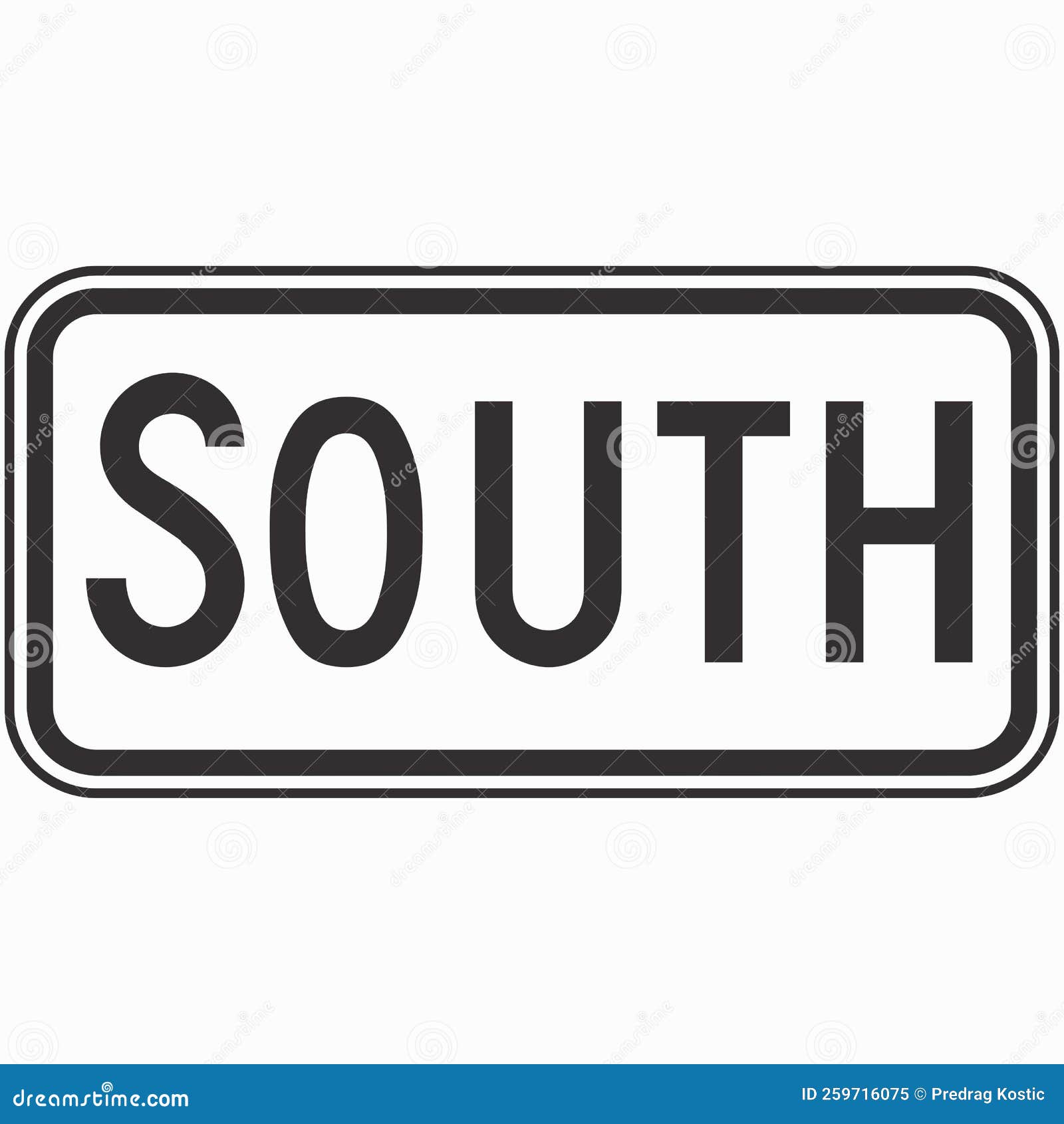 South sign stock illustration. Illustration of line - 259716075
