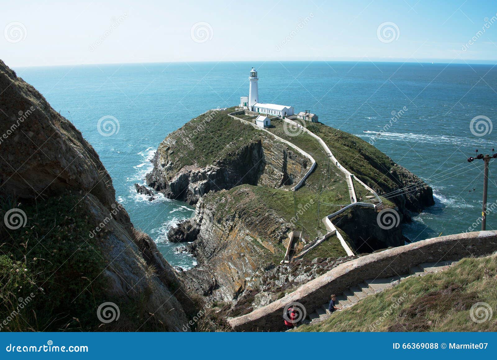 South Stack Lighthouse, Anglesey, Wales Stock Photo - Image of headland ...